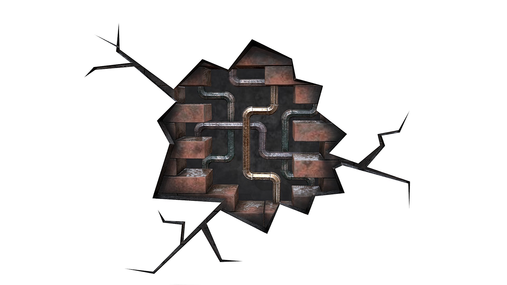 Broken Wall - 3D model by Michael Zhang (@beyond.zht) [90813e2] - Sketchfab