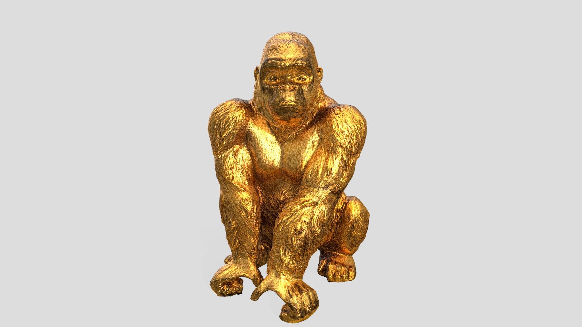 Golden Gorilla Statue - 3D model by 360Fabriek [9083c62] - Sketchfab