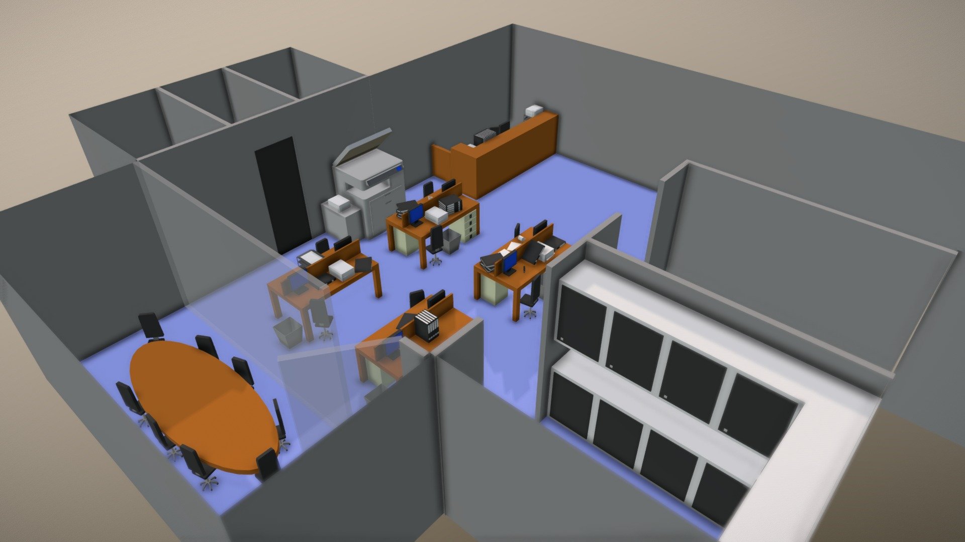 Office Level 1 - 3D model by doddzilla [90841e2] - Sketchfab