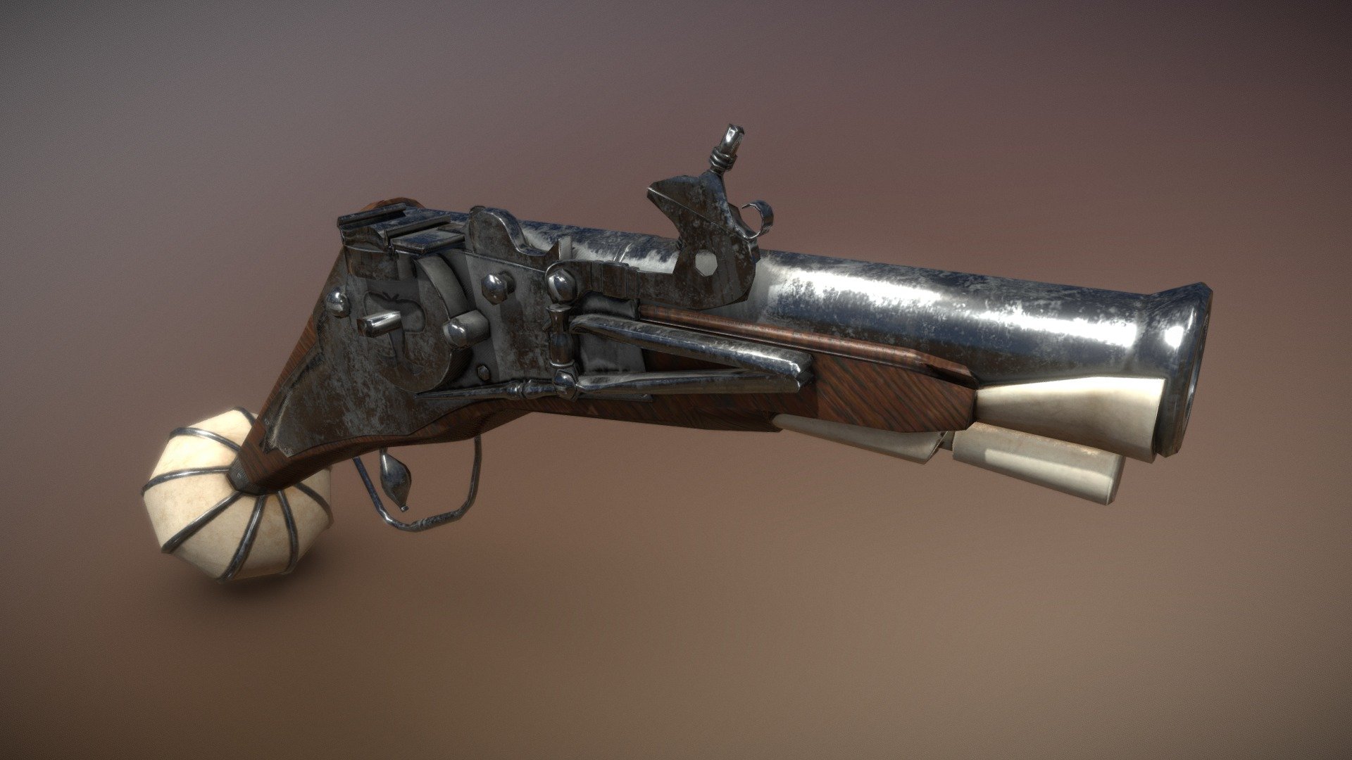Flintlock Hand Gun - 3D model by GlennValke (@GlennValkePro) [9084642 ...