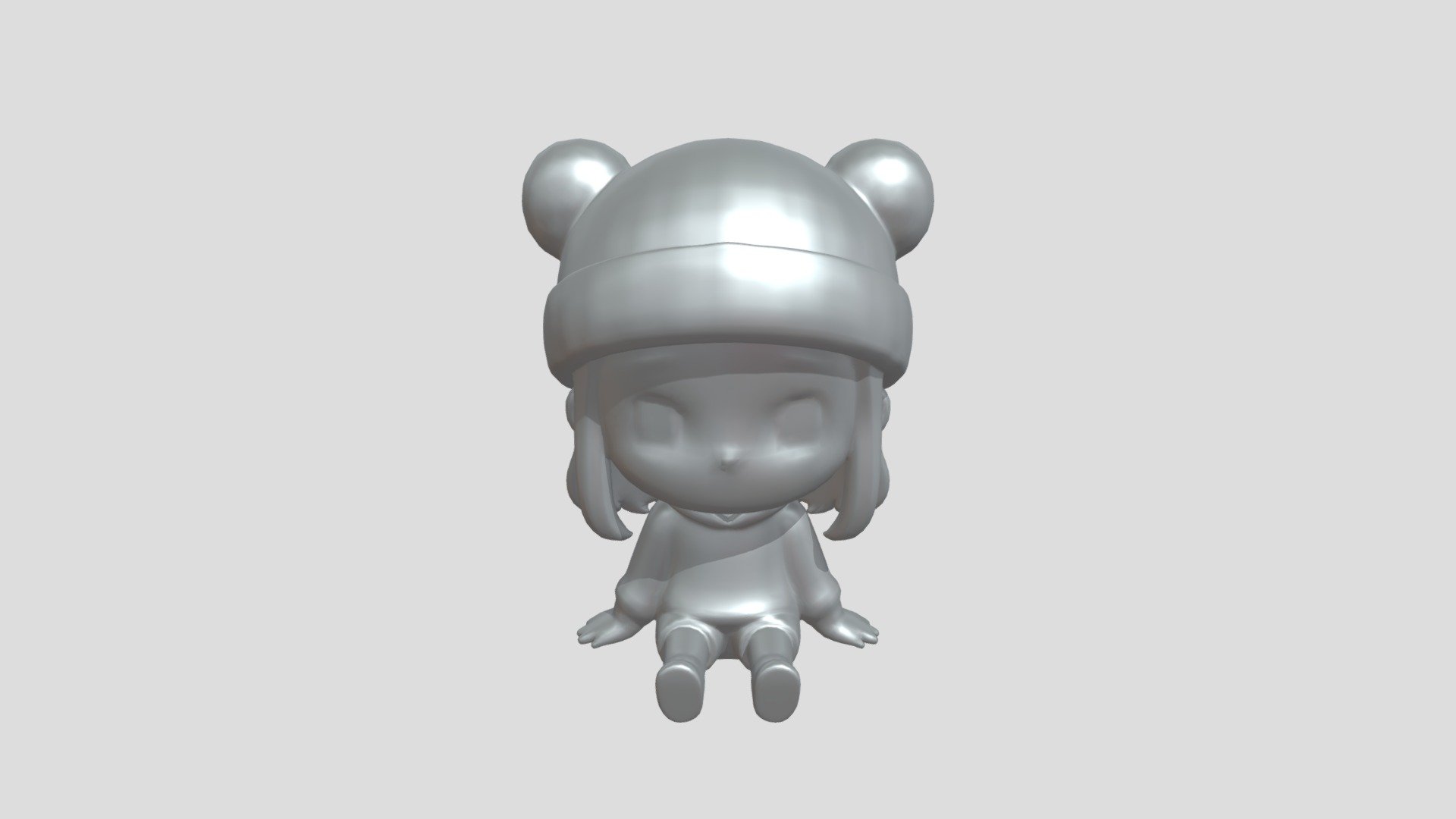 chibi girl with a white beanie hat - 3D model by chicohsu77jp [9085941 ...