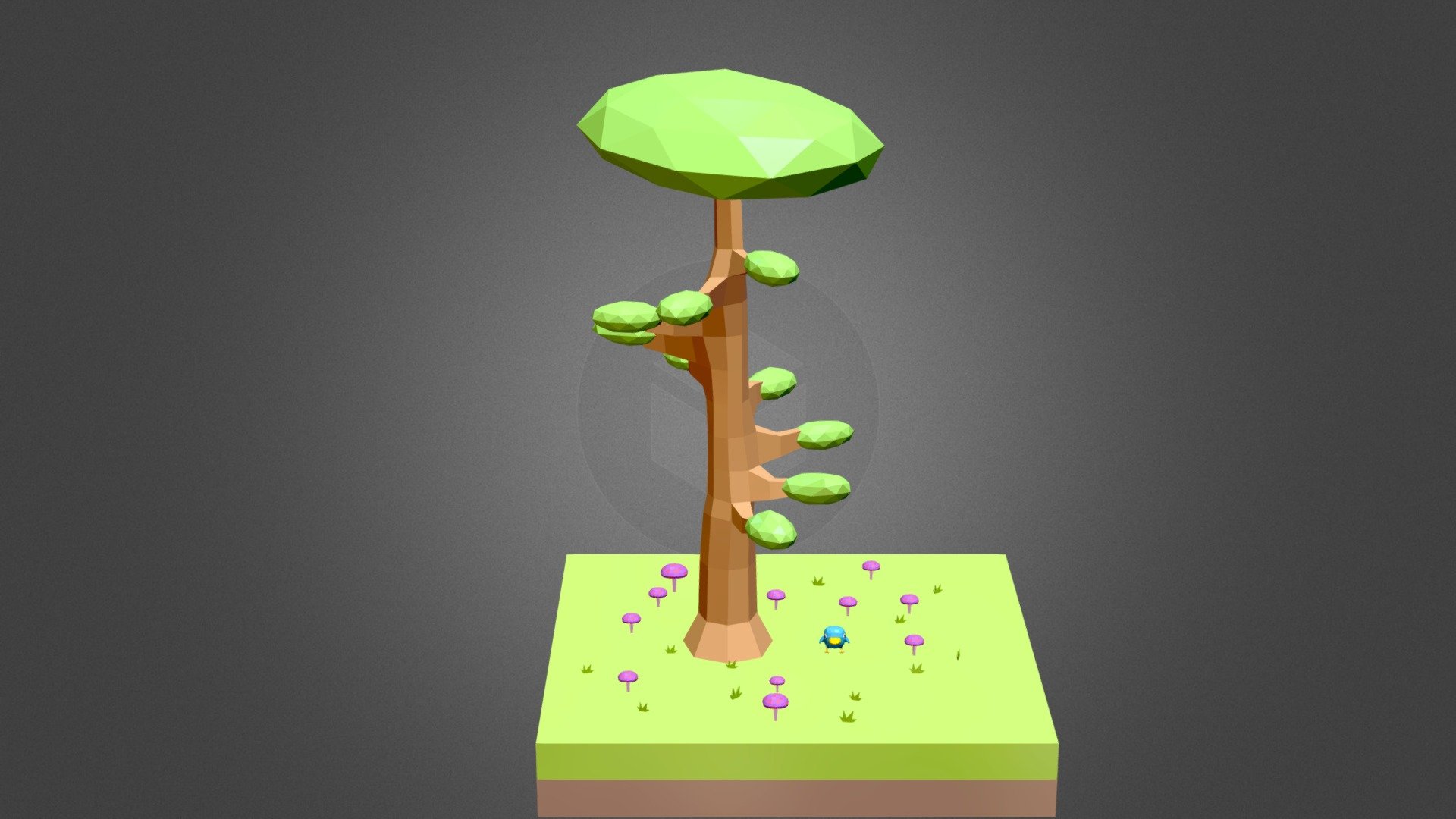 A tree in low-poly land. - 3D model by John Wizard (@johnwizard ...