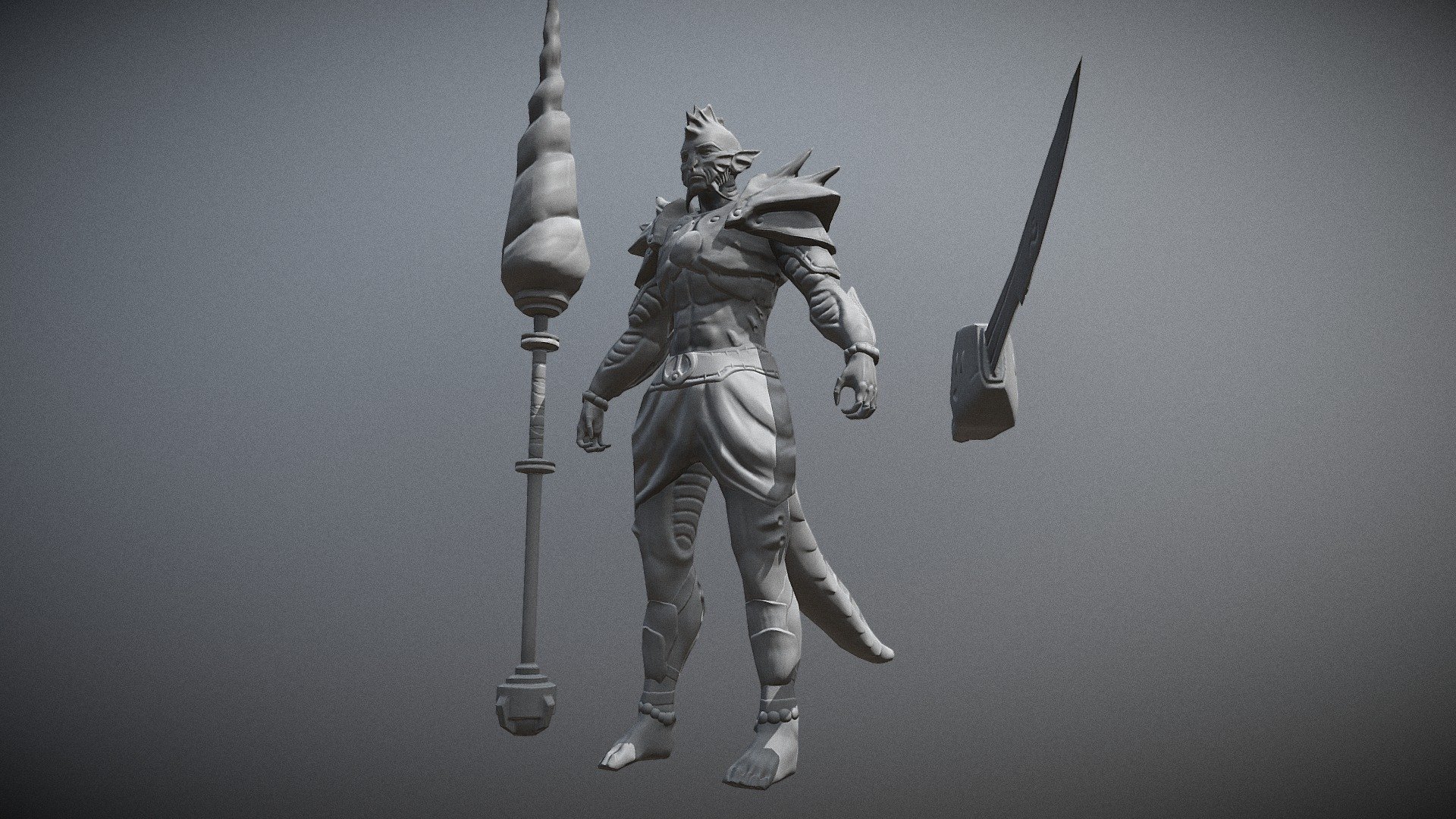 Fishman TPose without textures - 3D model by Meulemans Damien ...