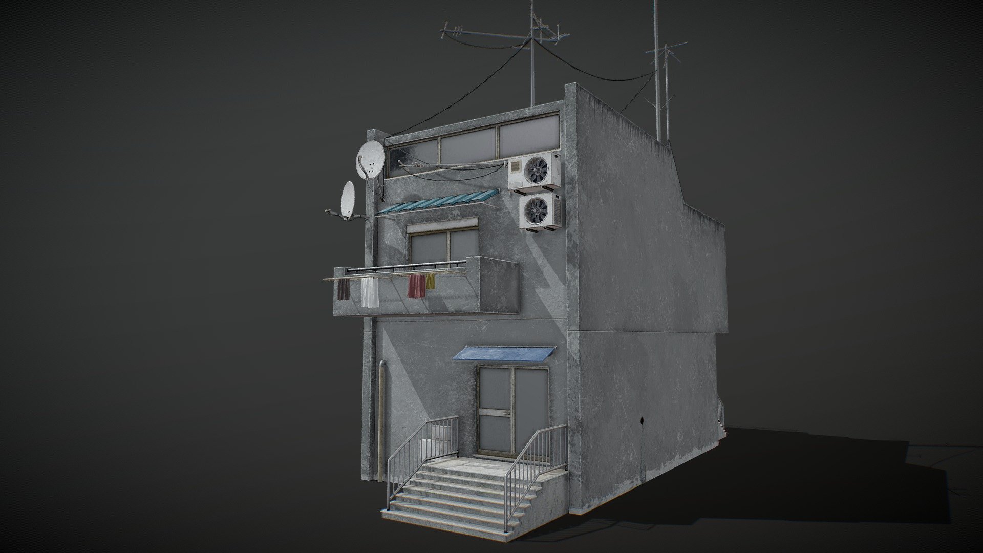 Dystopian Cyberpunk Building #4 - Buy Royalty Free 3D model by ...
