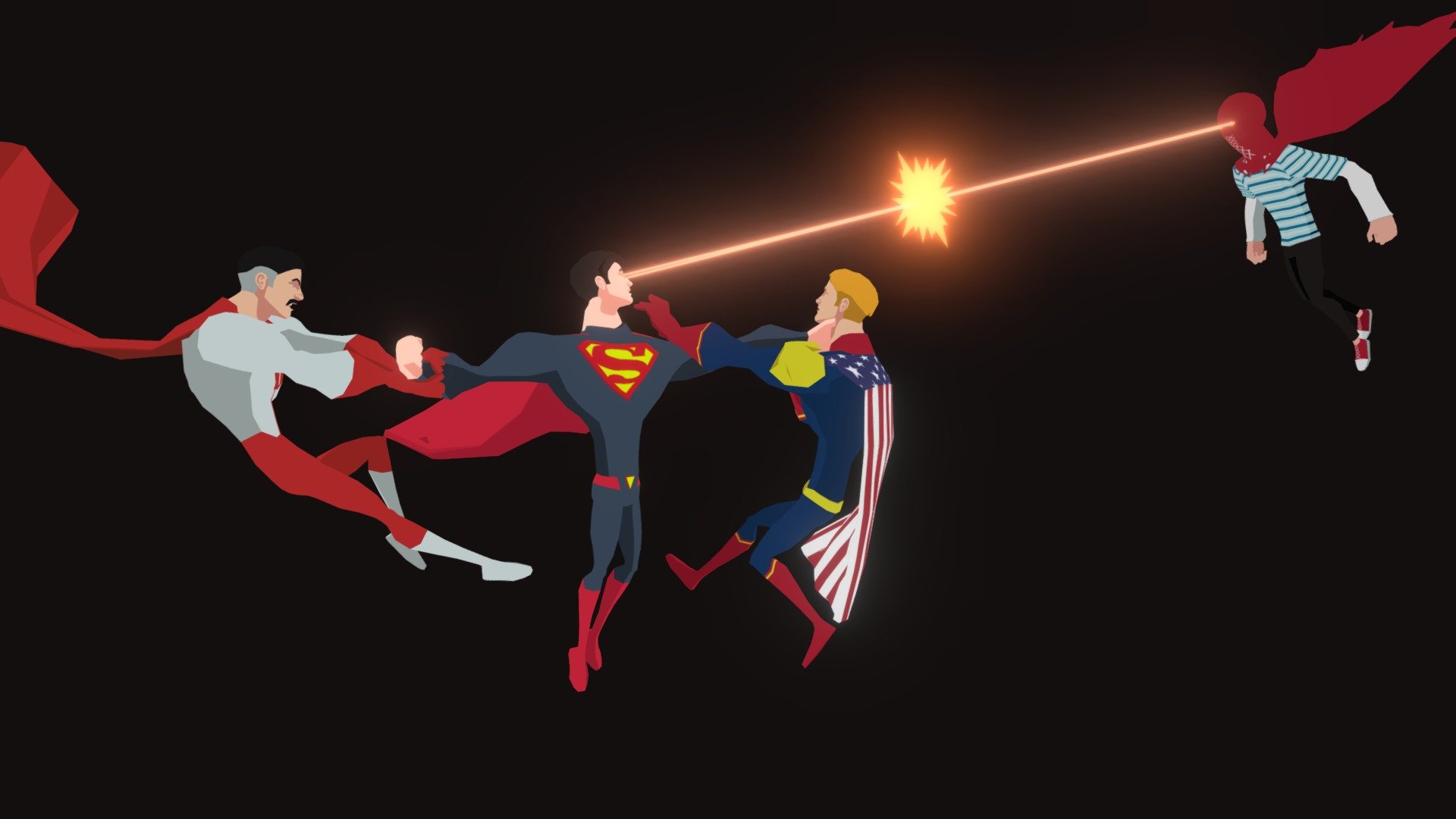 Superman Vs Omniman, Homelander & Brightburn - 3D model by dristi.blend ...