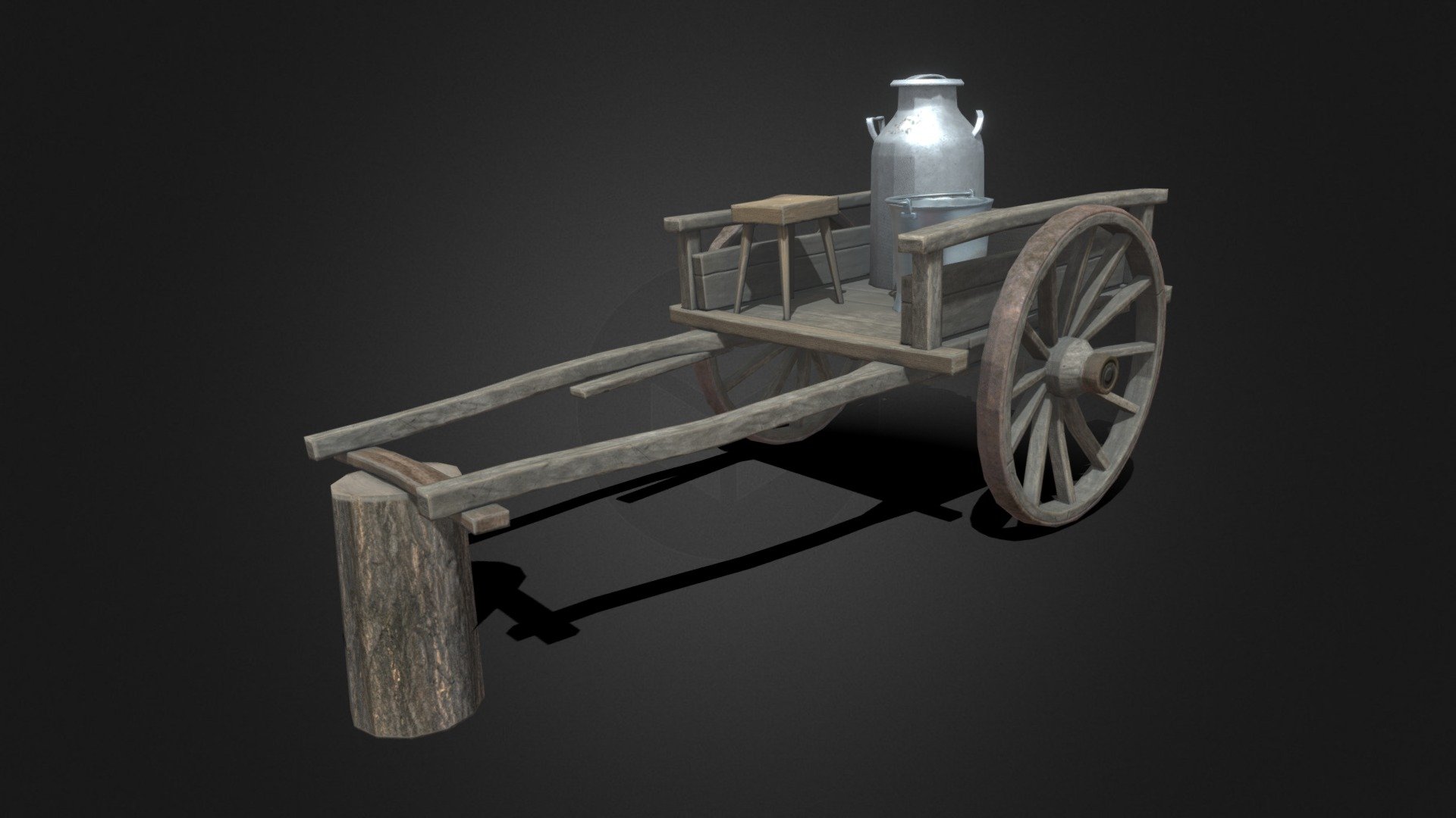 wooden cart - Download Free 3D model by bazz4r [90a3222] - Sketchfab