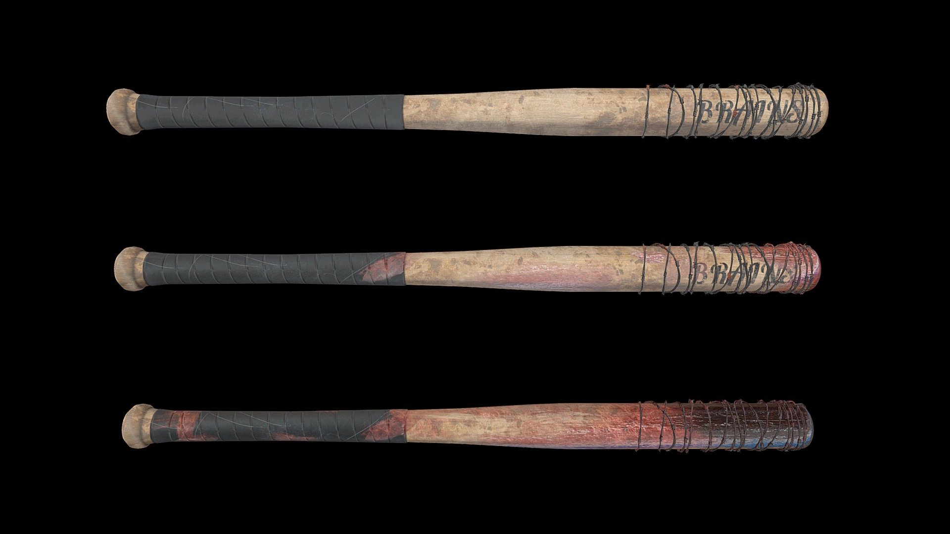 Barbed Wire Baseball Bat (COLLECTION) - Buy Royalty Free 3D model by K ...