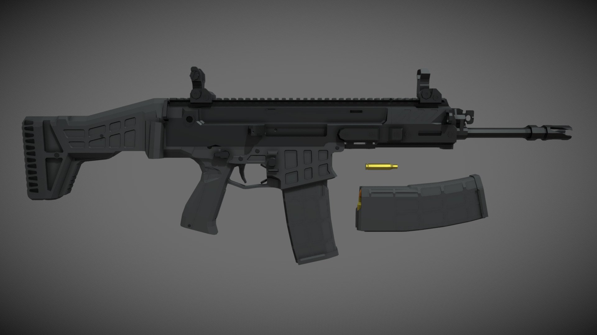 low-poly CZ Bren 2 MS 5.56 11'' - Download Free 3D model by D_U ...