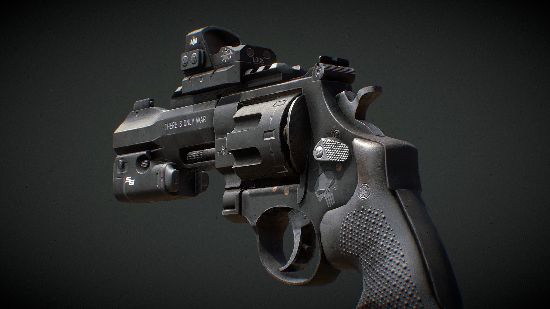 Modern Revolver - 3D model by Evgeny Lipov (@jenia.lipowoi) [90b6dcb ...