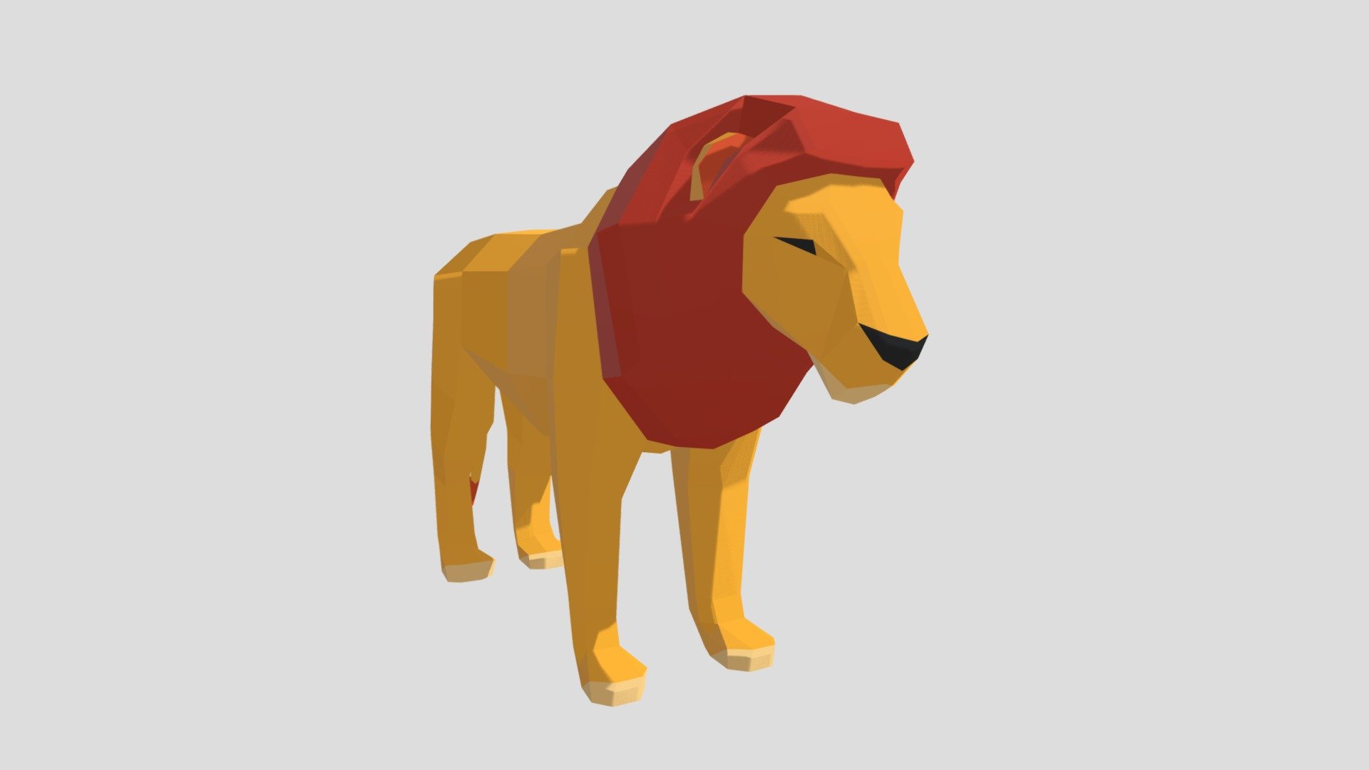 Low Poly Lion - 3D model by karina.blurtsyan [90bee5f] - Sketchfab