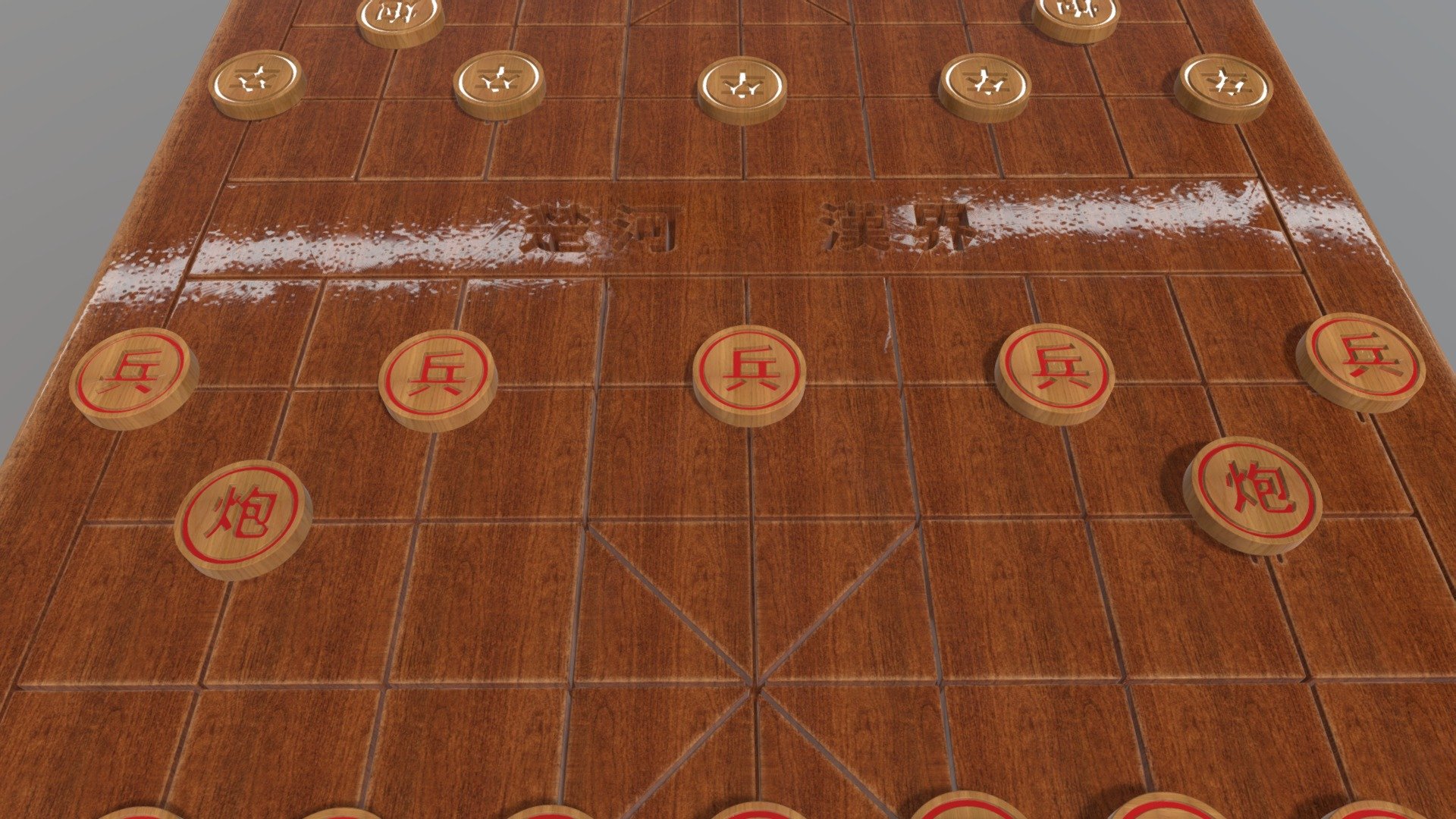 Game Ready Chinese Chess Board And Pawns - 3D model by vtphuongvn ...