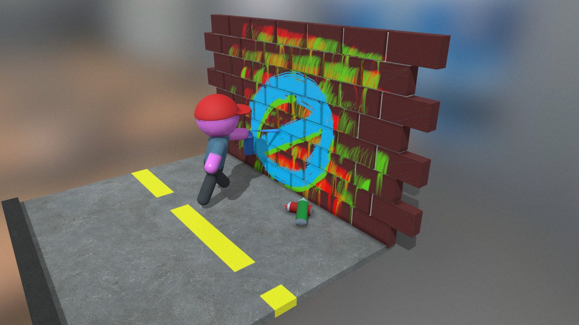 Spray Scene - 3D model by Tenshinzo [90c943f] - Sketchfab