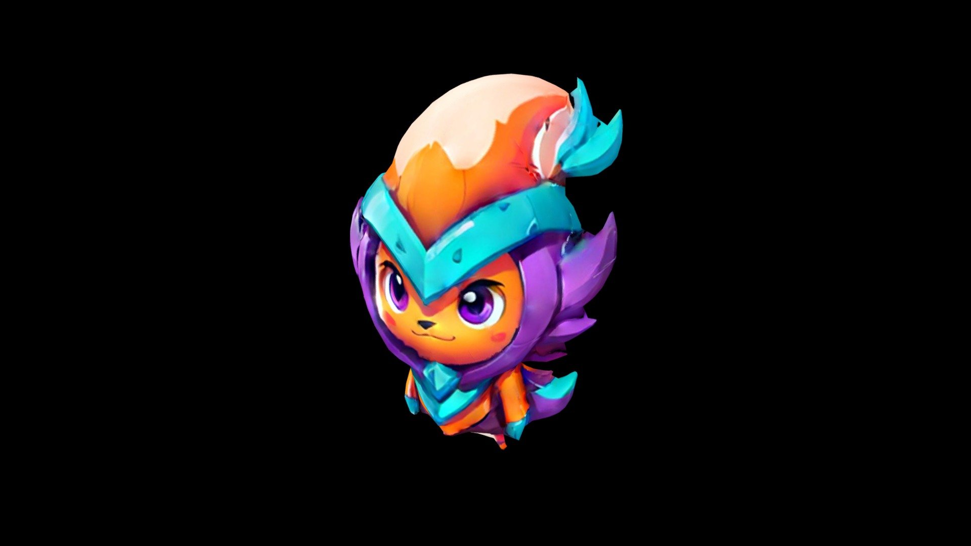 A digital illustration of a cute, armored fox w - Download Free 3D ...