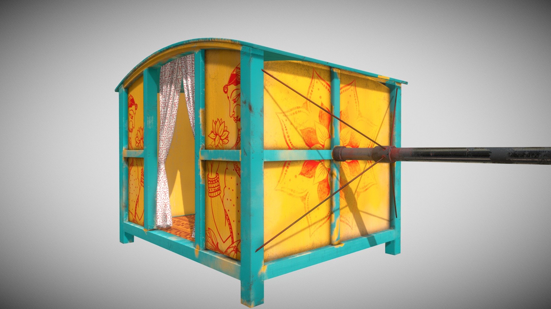 Palki Doli Litter vehicle - 3D model by OVROO [90ccb30] - Sketchfab