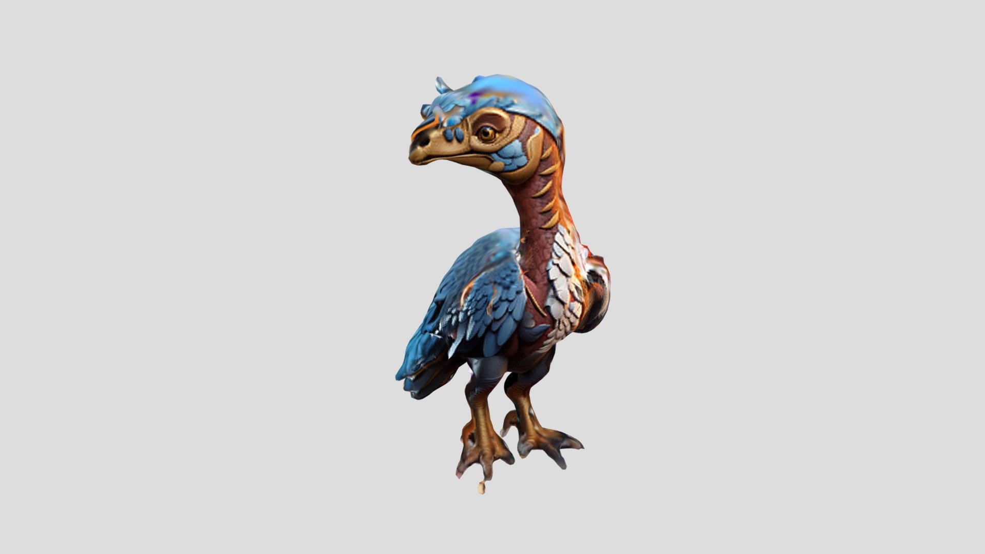 Blue Bird with Colorful Feathers A blue bird - Download Free 3D model ...