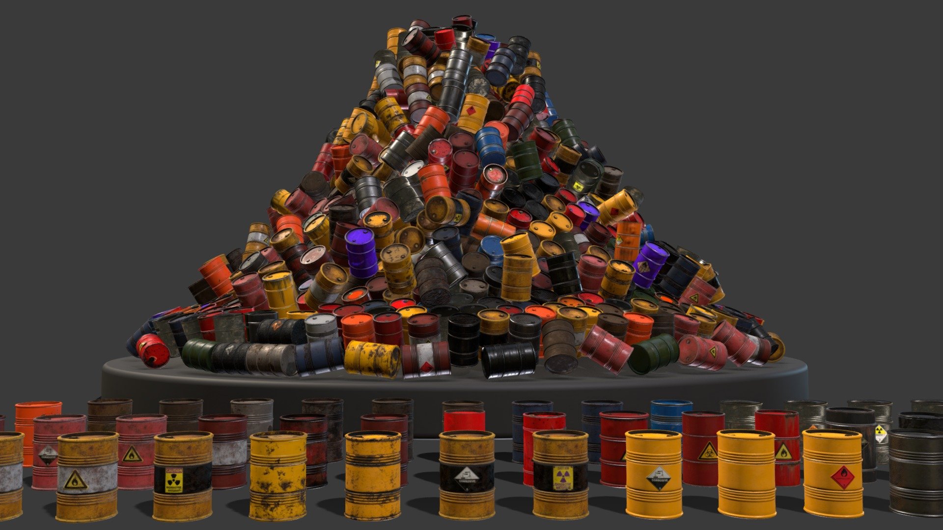 Barrel Pack - 60 Barrels - Buy Royalty Free 3D model by rvh [90d8180 ...