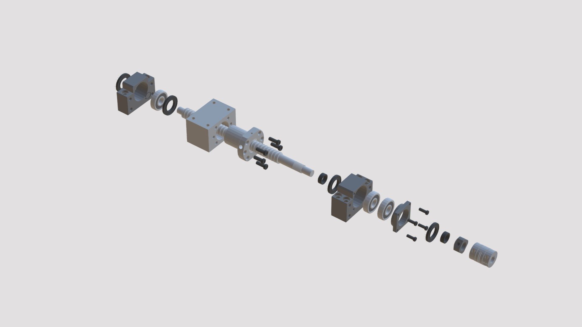 Ballscrew Parts - 3D model by augmentio [90d92a1] - Sketchfab