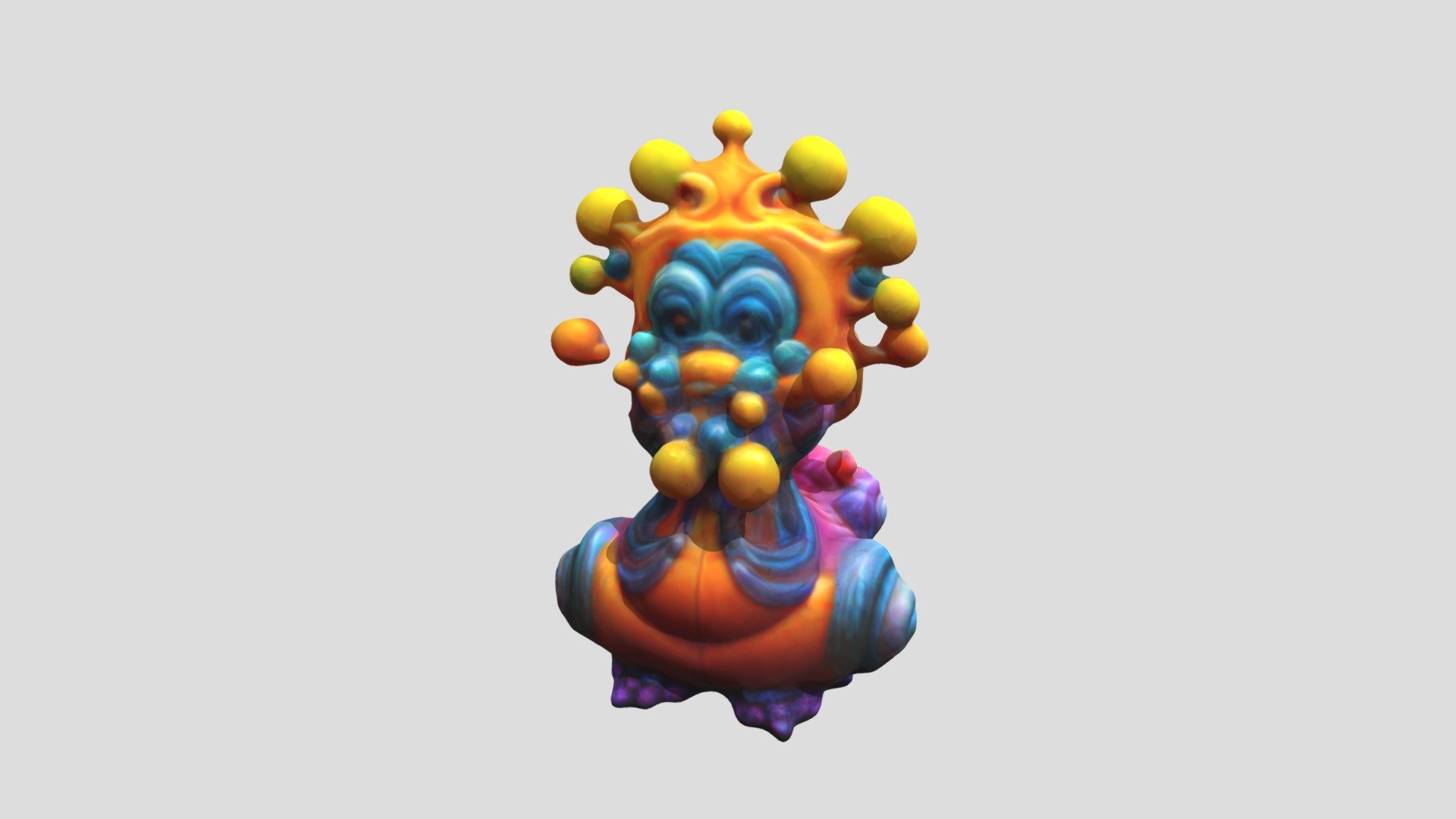 a colorful and abstract sculpture with a base ma - Download Free 3D ...