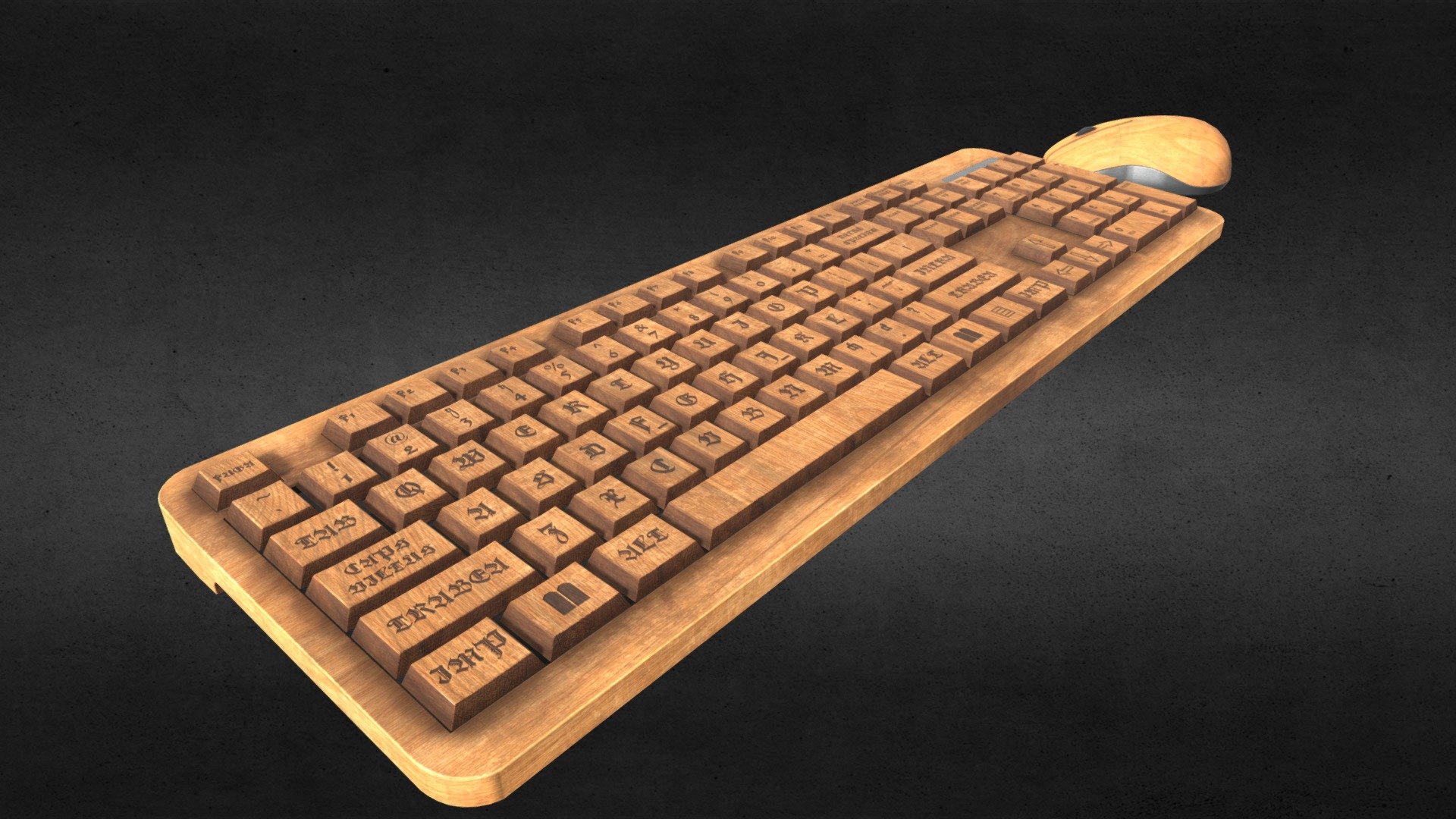 Wood Keyboard and Computer Mouse - 3D model by Kris_de_Lioncourt ...