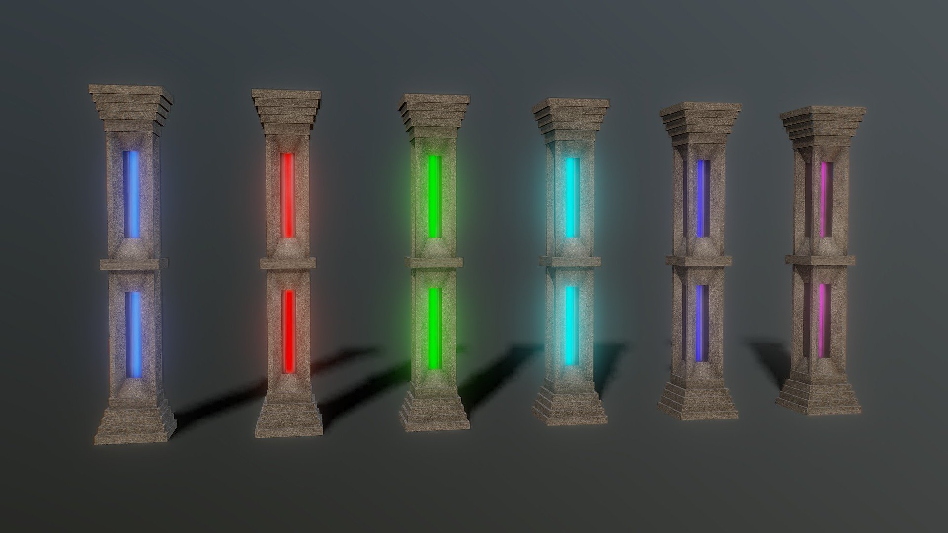 Sci-Fi Pillar Pack - Buy Royalty Free 3D model by 3Dee (@mellydeeis) [90de2dc] - Sketchfab Store