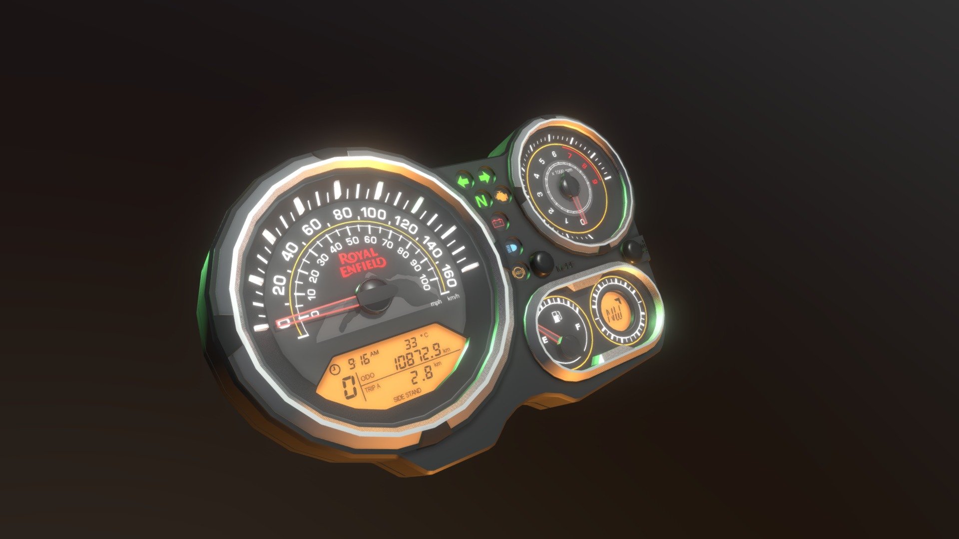 Royal Enfield Instrument Cluster Basanti WIP - Download Free 3D model ...