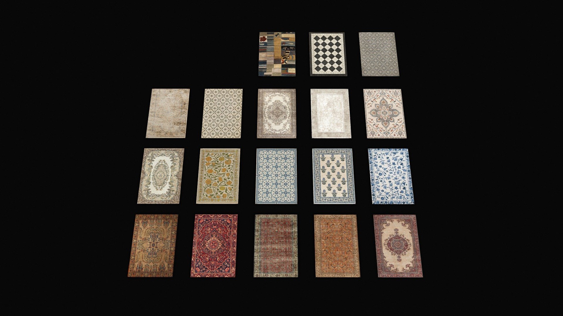 Low-Poly PSX Style Vintage Rugs Pack - Download Free 3D model by ...