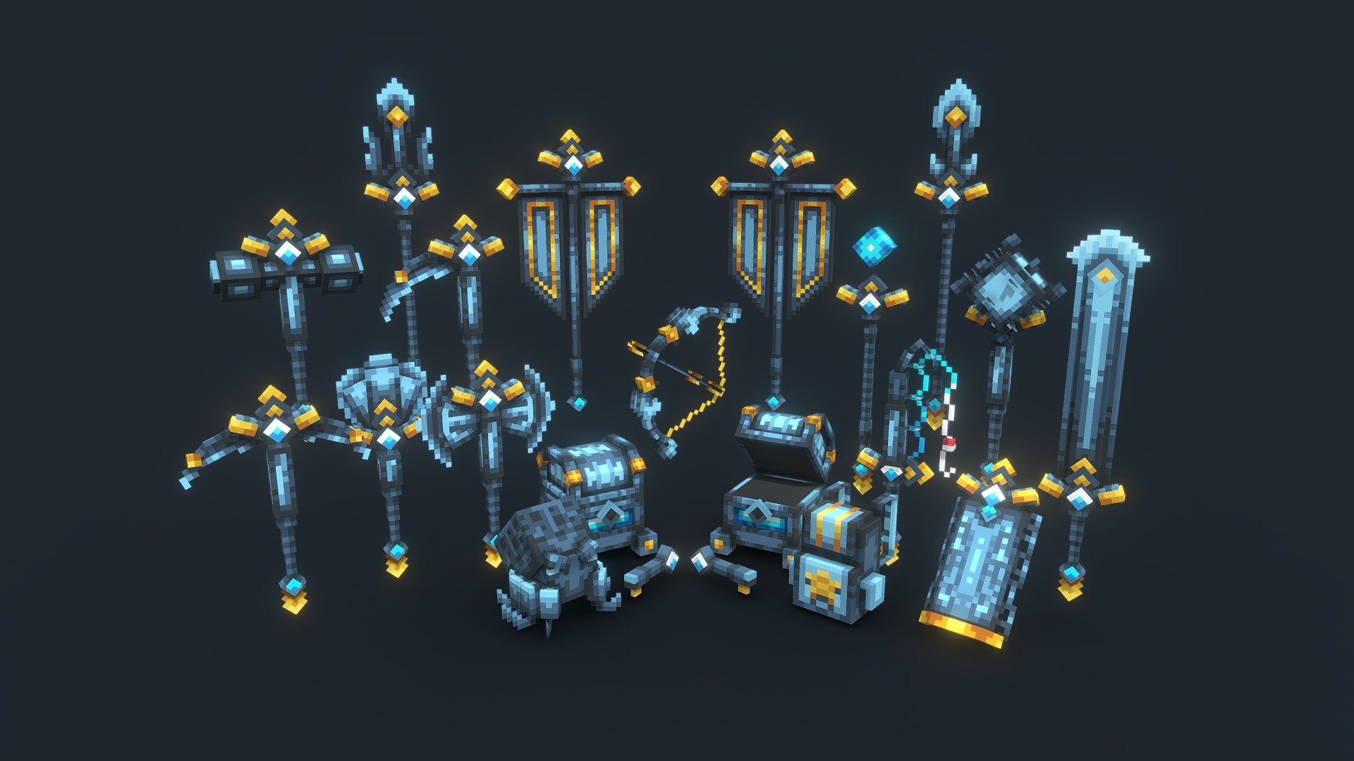 Ocean Weapons & Tools Set - 3D model by Polygony (@polygonymc) [90f961a ...