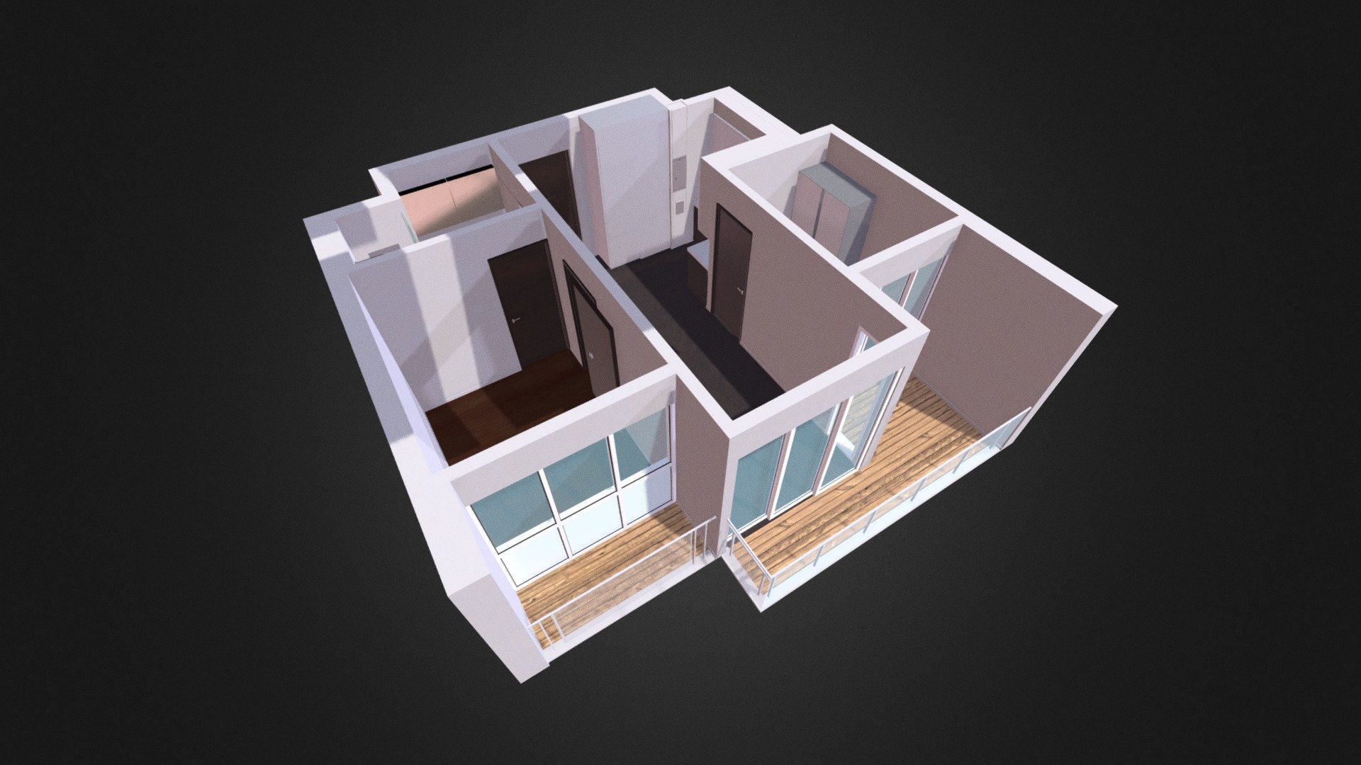 tiny apartment - 3D model by Kyirenox [91000e3] - Sketchfab