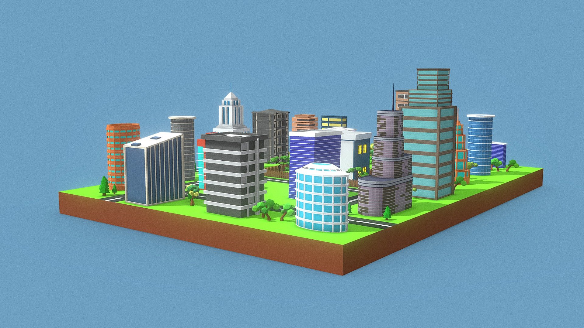 Gameready Low Poly Small Town - Download Free 3D model by Blender ...
