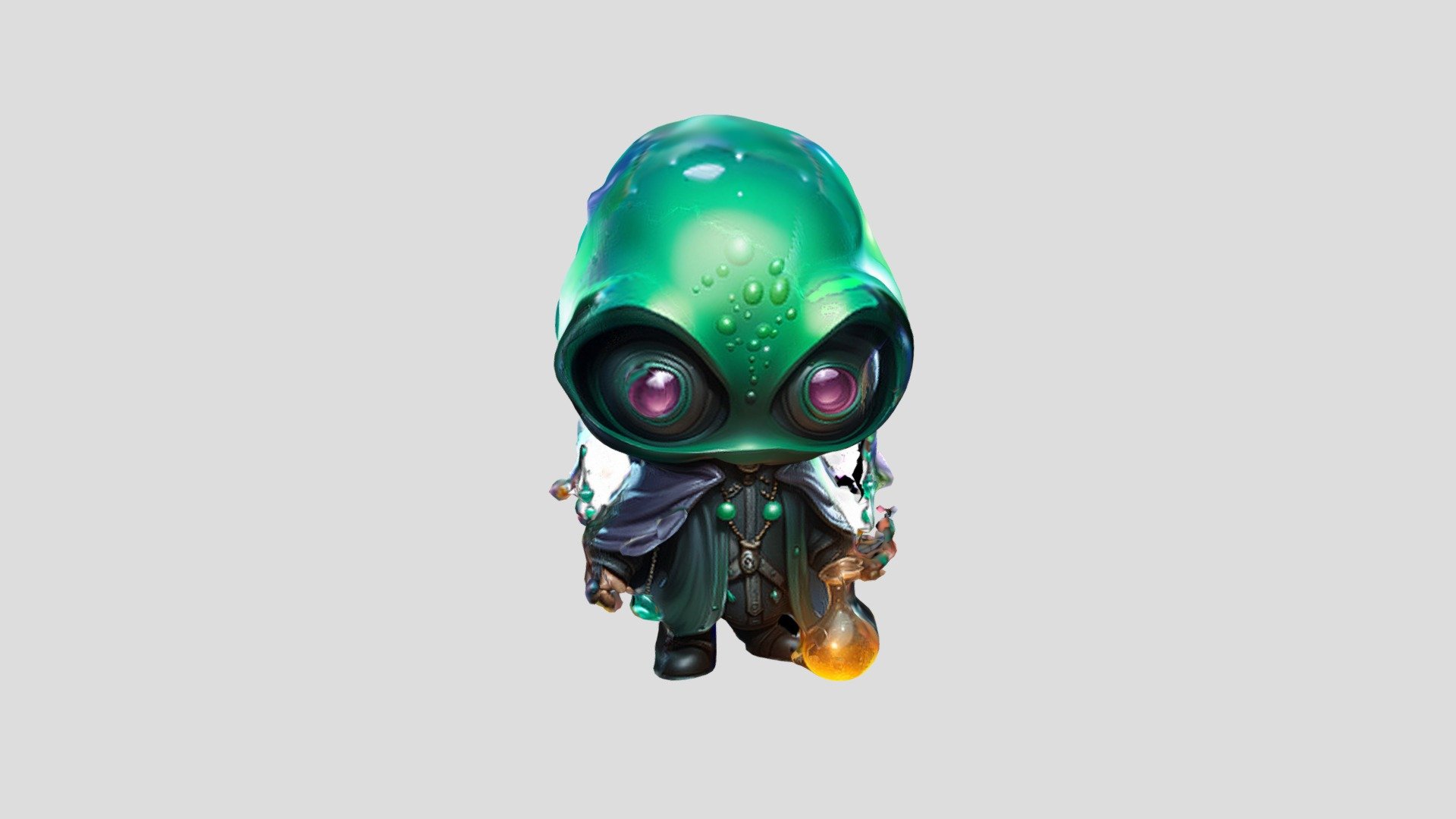 Cute Green Alien Character A small, green ali - Download Free 3D model ...