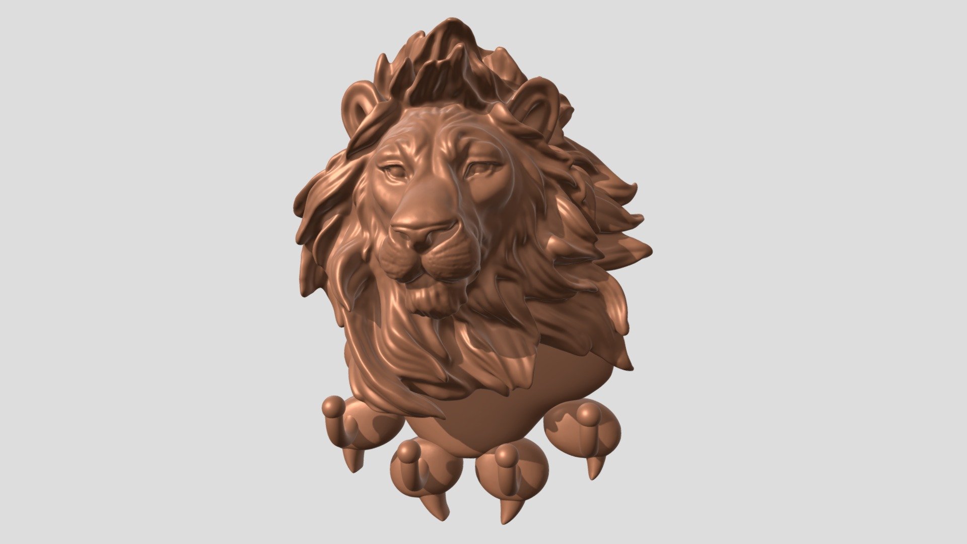 Lion Head Keyholder and wall decoration - Buy Royalty Free 3D model by ...