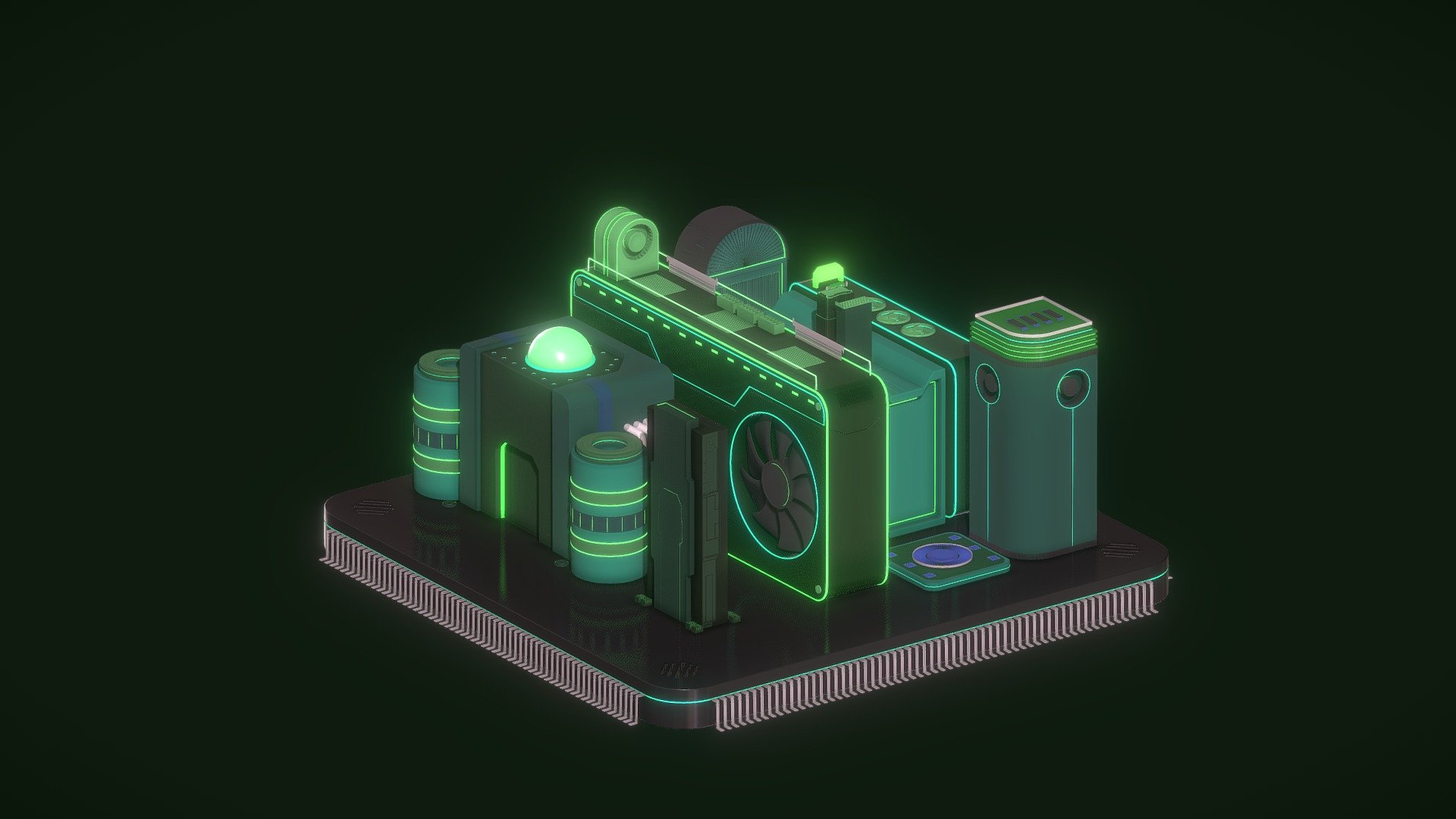 Graphic card city - Buy Royalty Free 3D model by cpineda3d [9109b62 ...