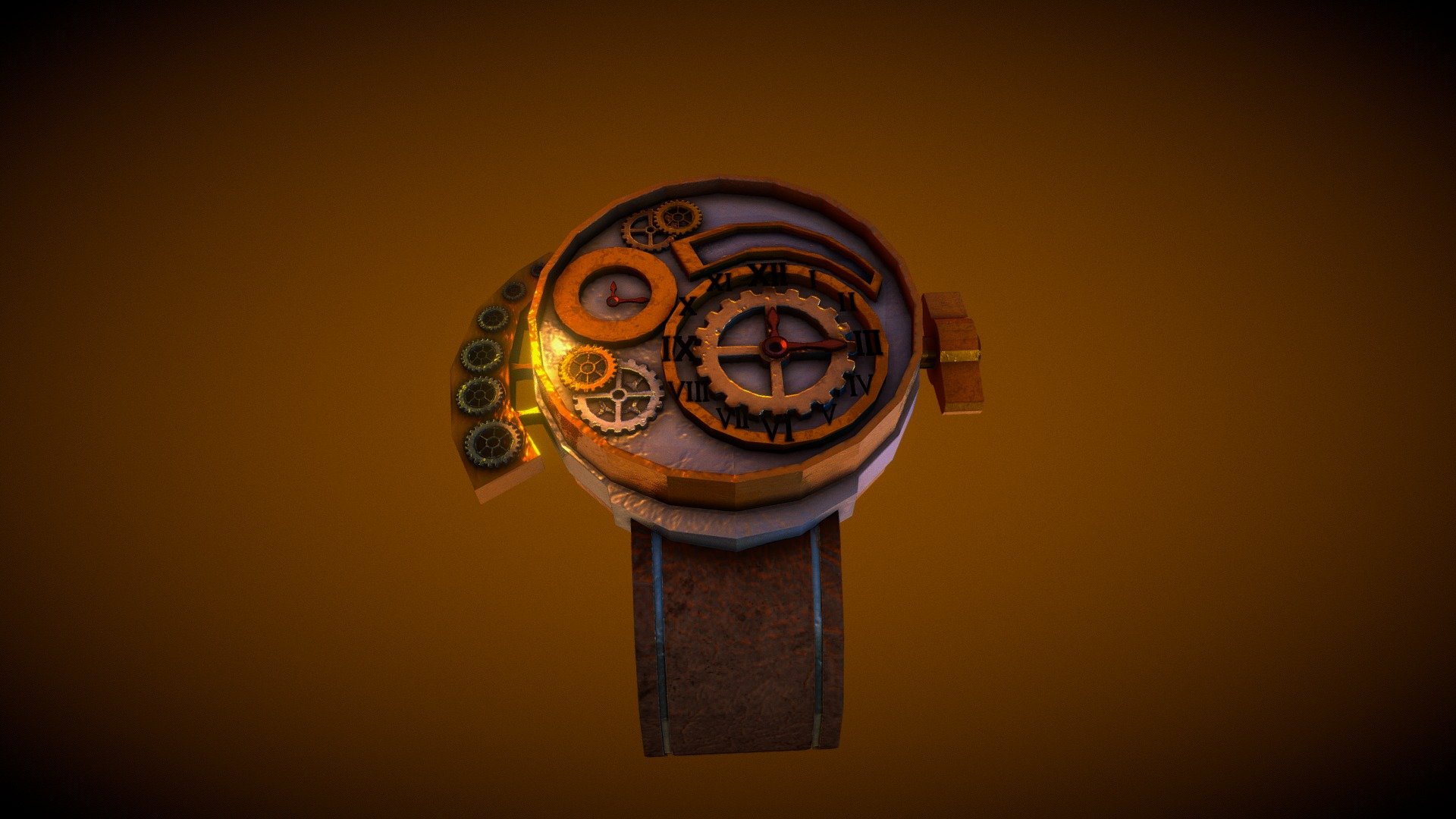 Steampunk Wristwatch - 3D model by pedroh.ricciotti [9109e9d] - Sketchfab