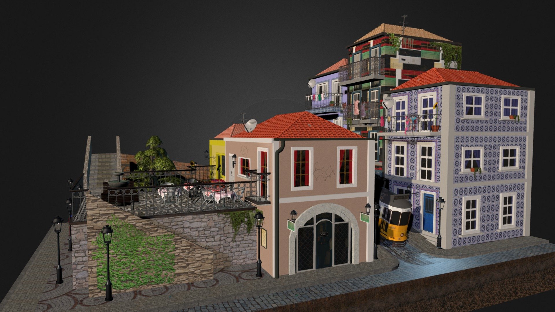 City Scene Lisbon. - 3D model by Yannick OdB (@odbyannick) [910ae9f ...