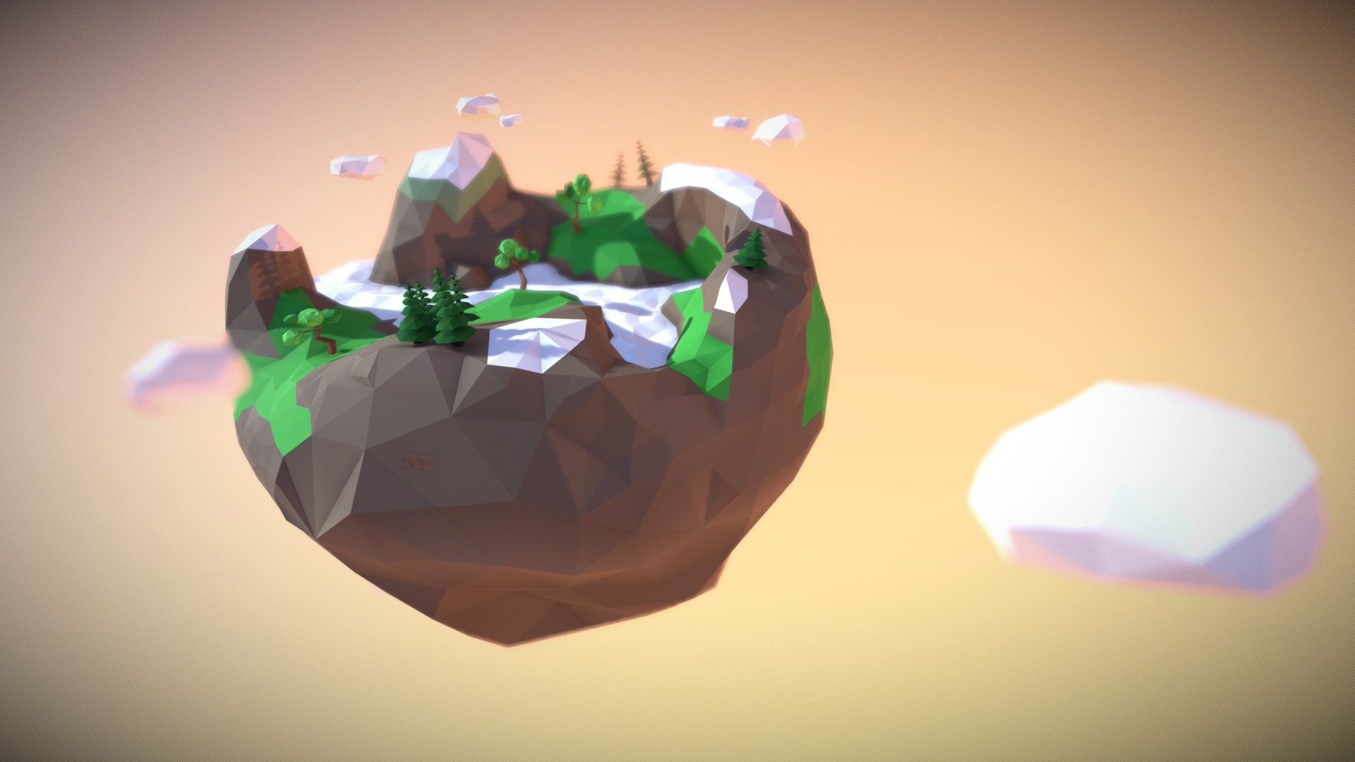 LowPoly: small floating island - Jean-Yves TRAN - Download Free 3D ...