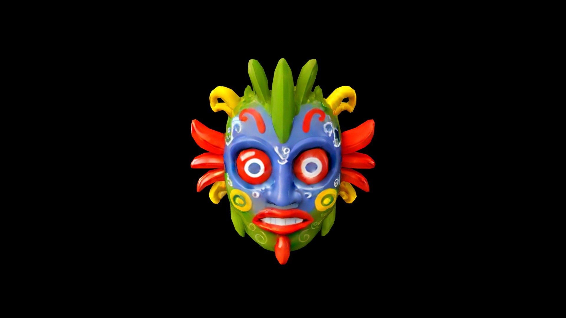 The image features a colorful mask with bright r - Download Free 3D ...