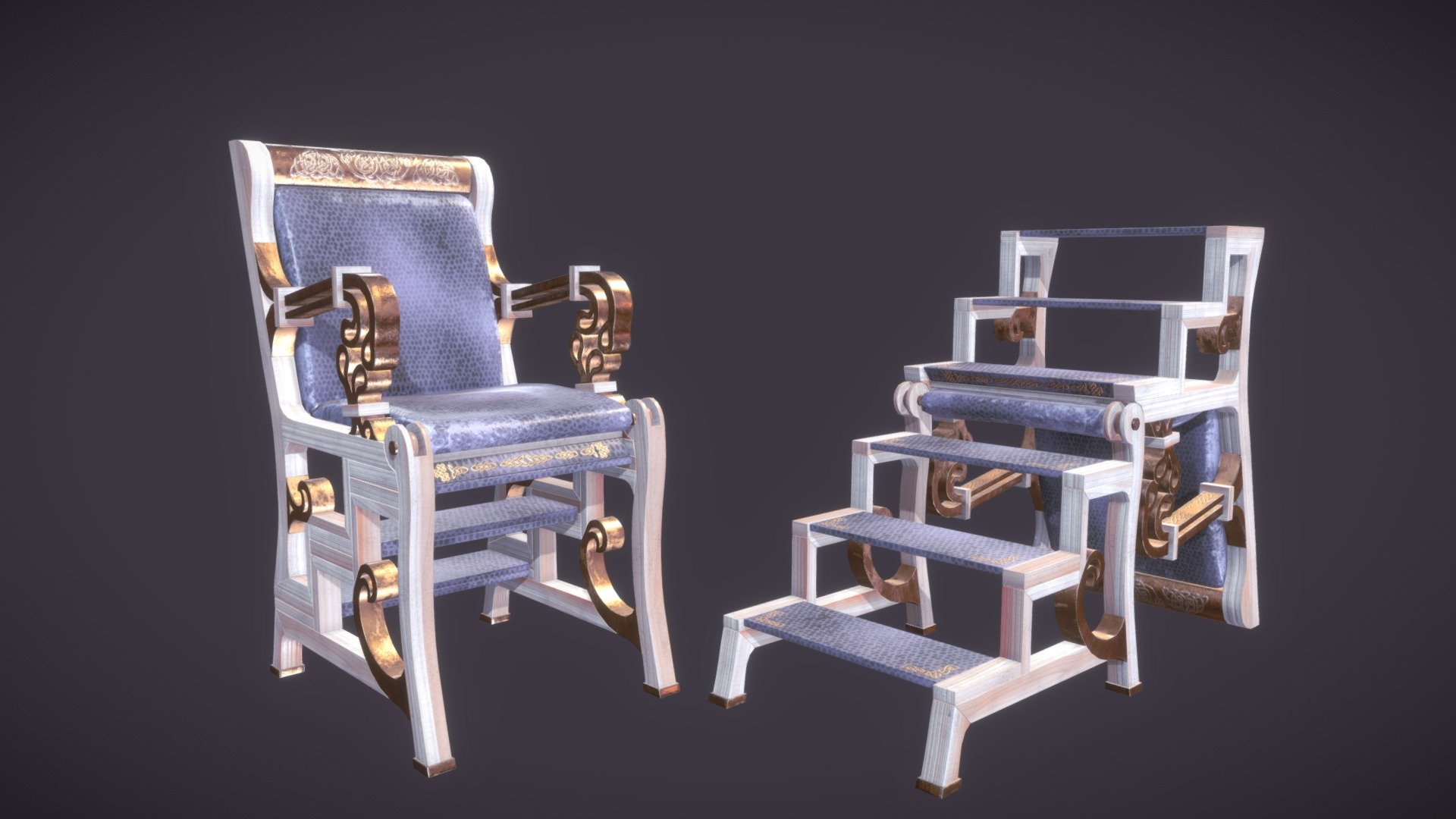 Library Ladder chair - 3D model by eggbox [9116946] - Sketchfab
