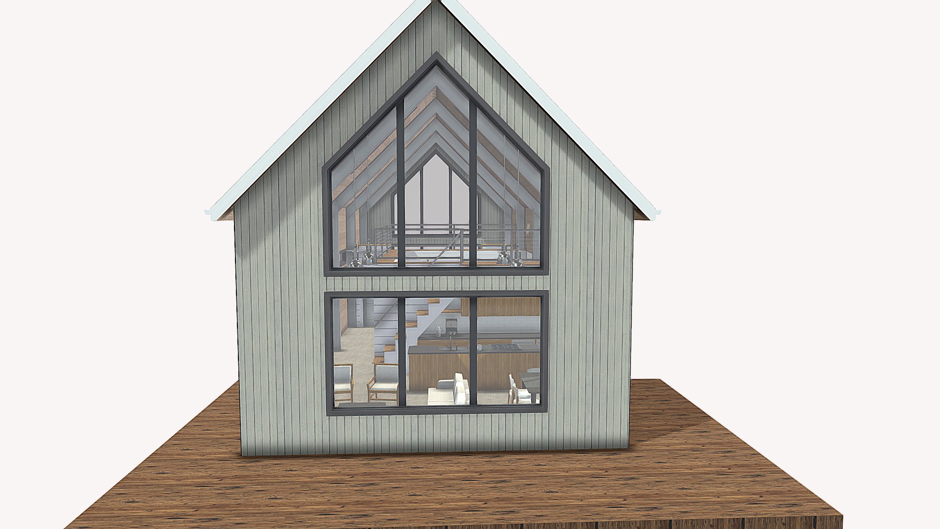 Modern Barn Renovation - Full House Floorplan - Buy Royalty Free 3D ...