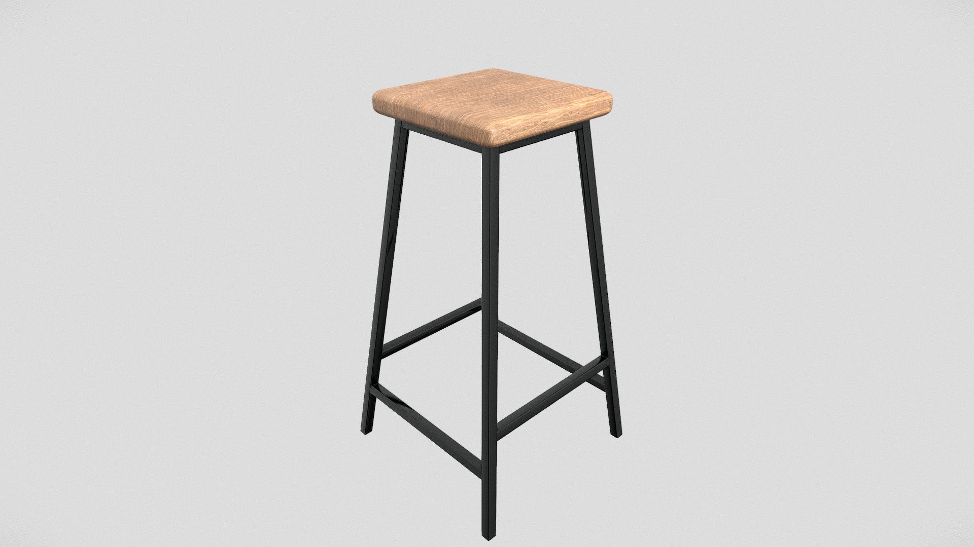 Bar Stool – Modern Metal & Wood Design - Buy Royalty Free 3D model by ...
