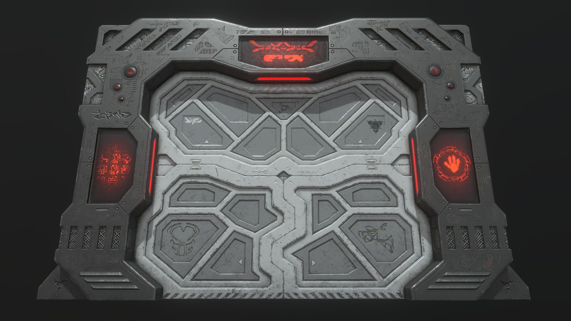Alien sci-fi door - 3D model by Denedem (@denedem3d) [9120c22] - Sketchfab