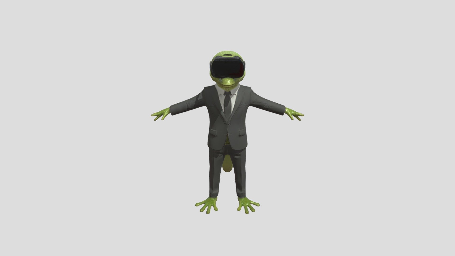 lizard in a suit with VR headset - 3D model by Giovanni.Messina ...