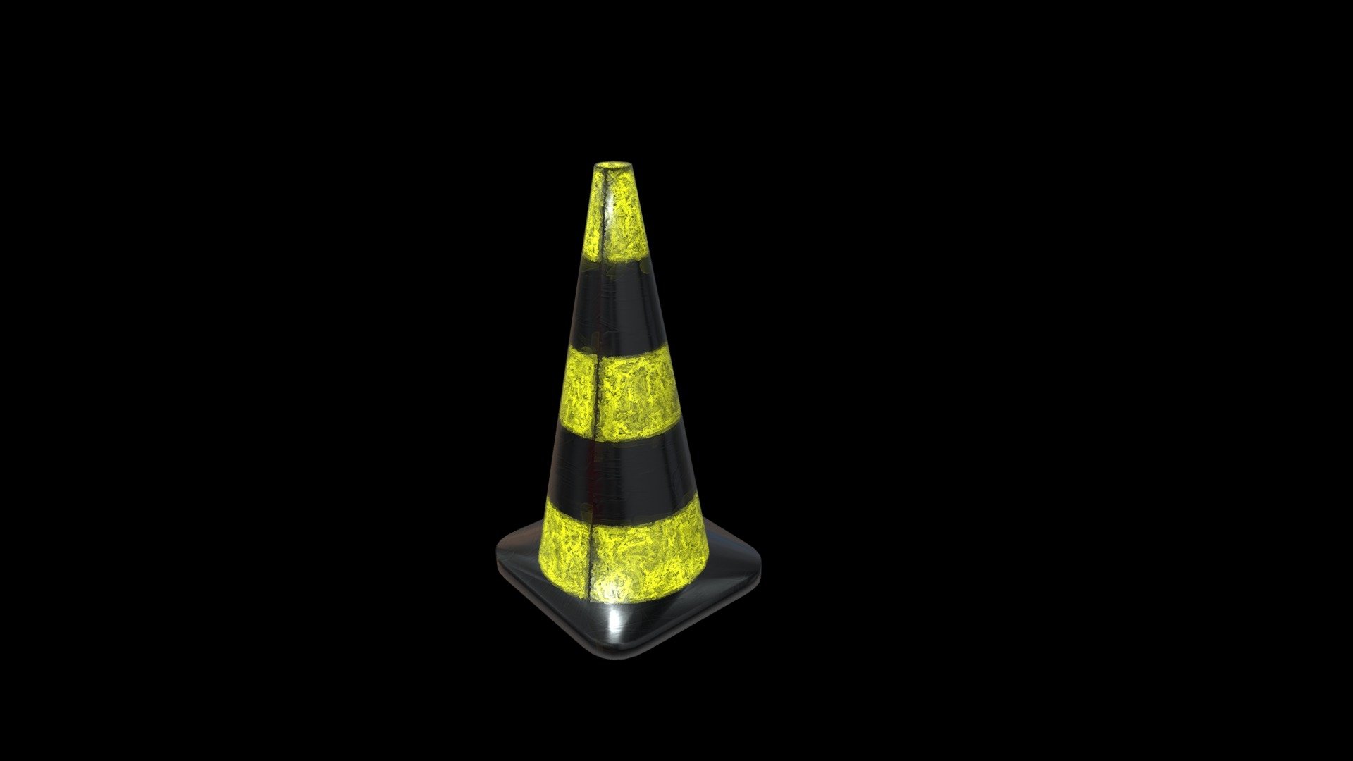 Traffic black and yellow Cone - 3D model by kai9987kai [9124b59 ...