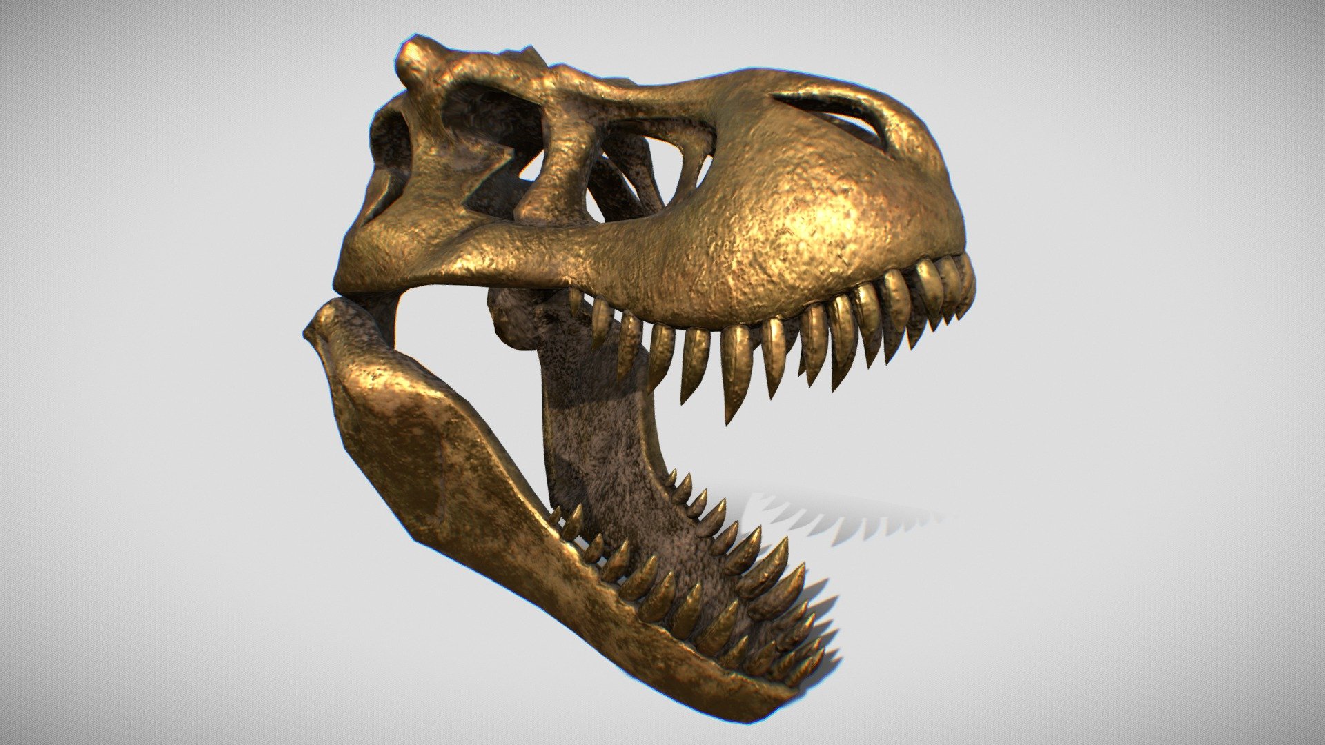 Tyrannosaurus Rex Golden Skull - Buy Royalty Free 3D model by Jorden ...