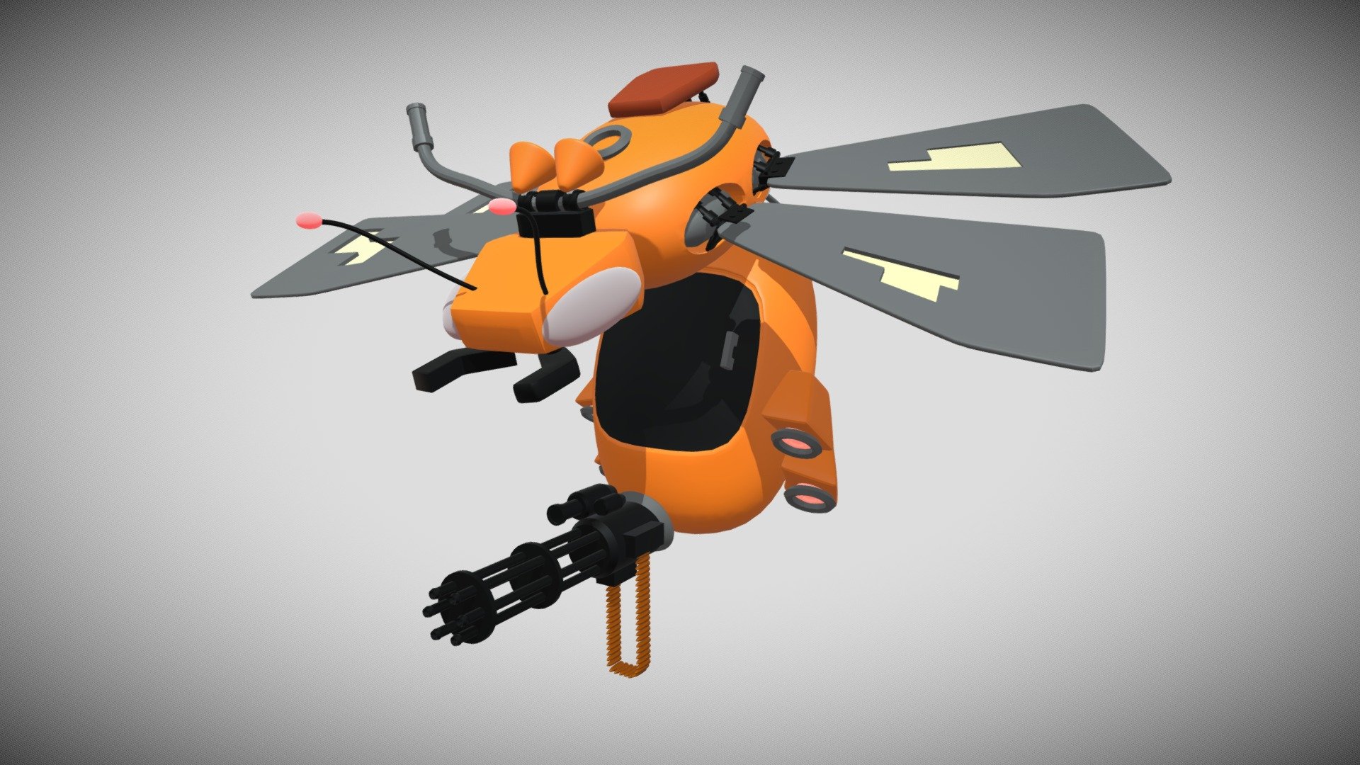 wasp robot bike with inbulit machine gun - Download Free 3D model by ...