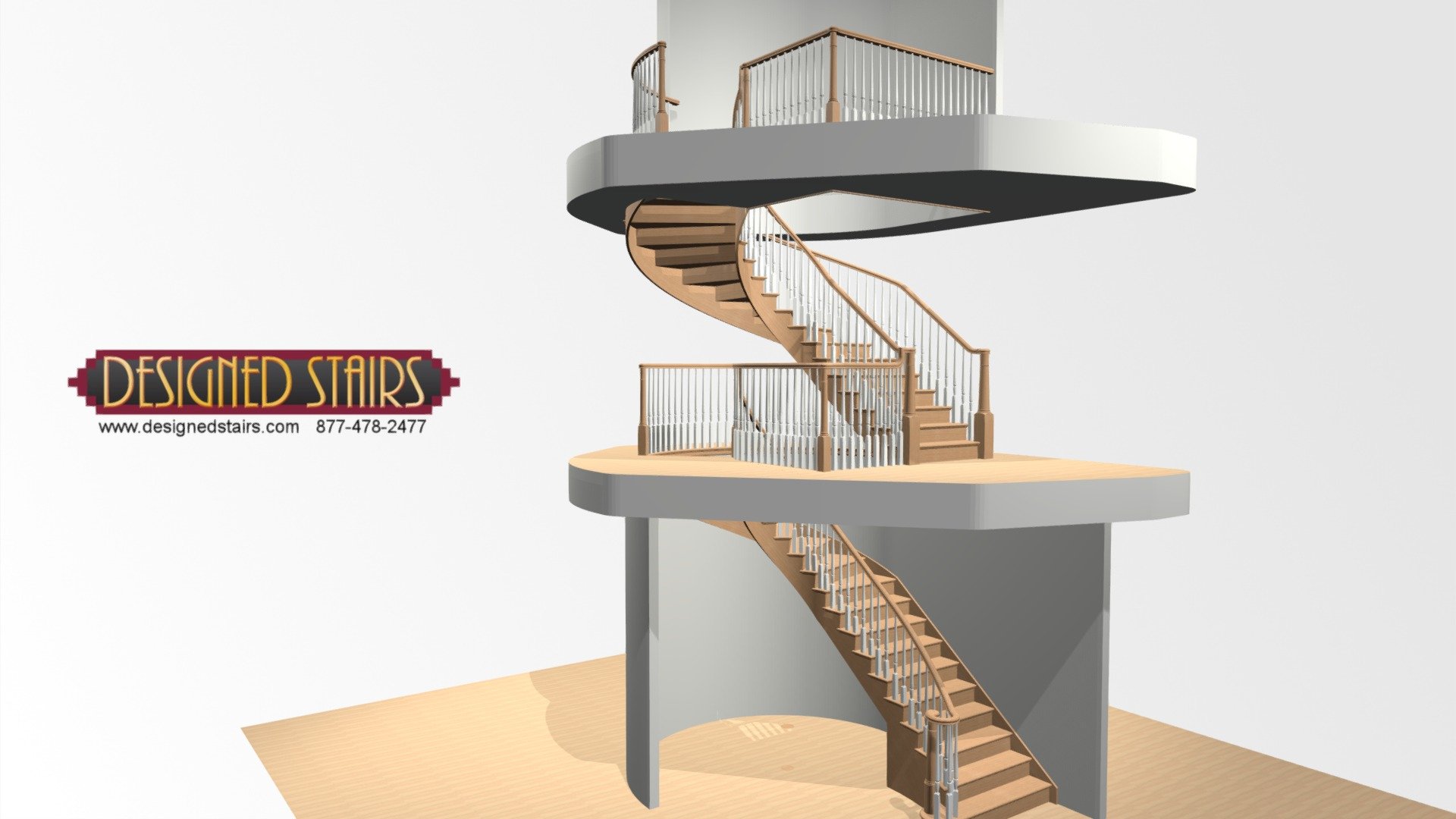37137 curved open end stair - 3D model by designedstairs [9132793 ...