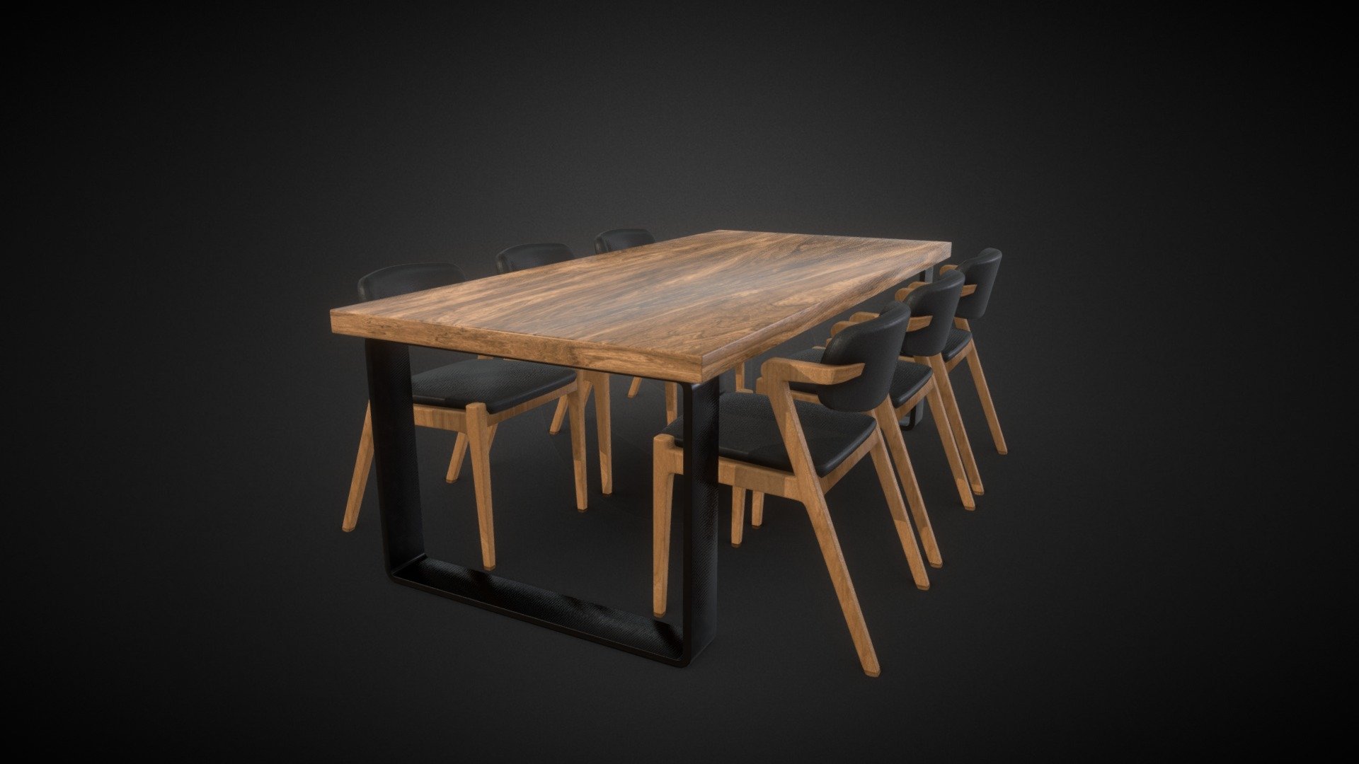 Sleek Modern Dining Table Set - Download Free 3D model by Spectrality ...
