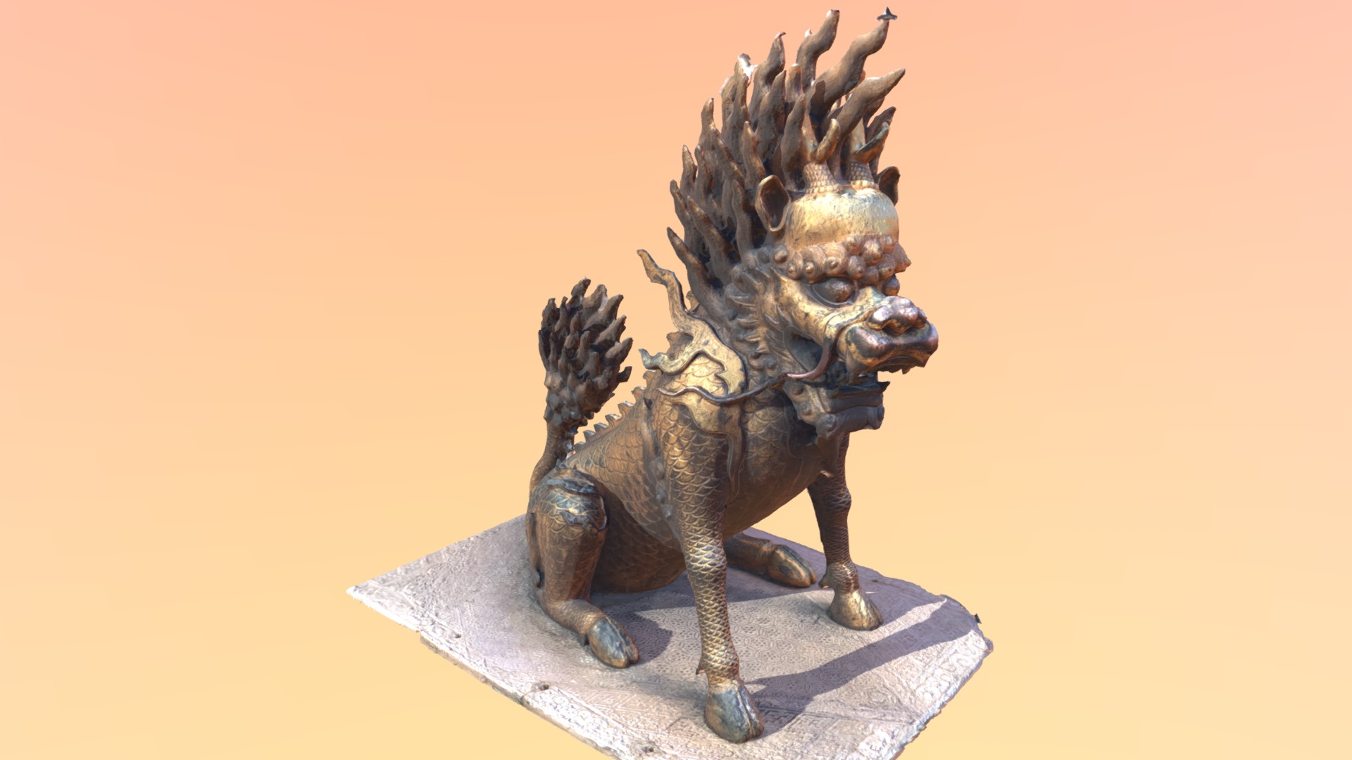 Qing Dynasty Bronze Gilding Qilin - 3D model by HeritageEast [9135de0 ...