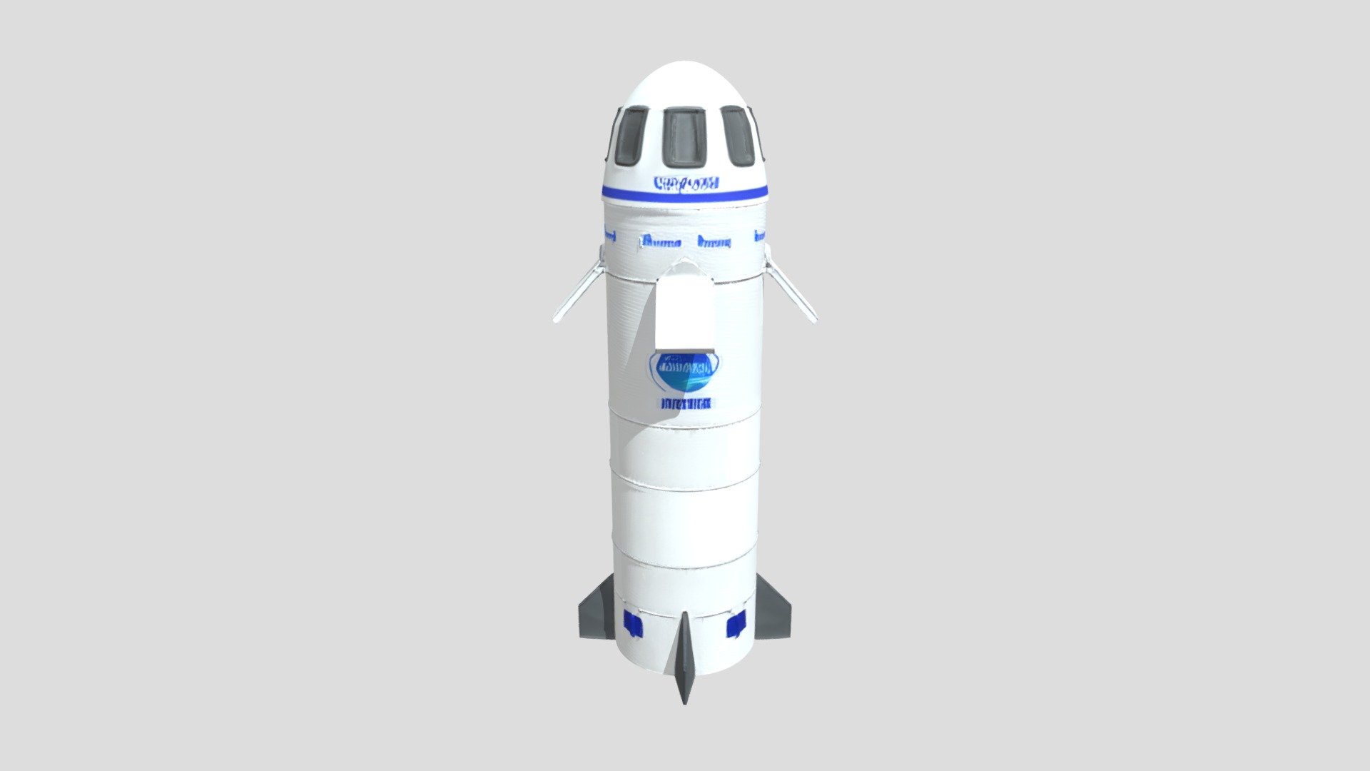 White and blue space rocket - 3D model by lxm781111 [913f33f] - Sketchfab