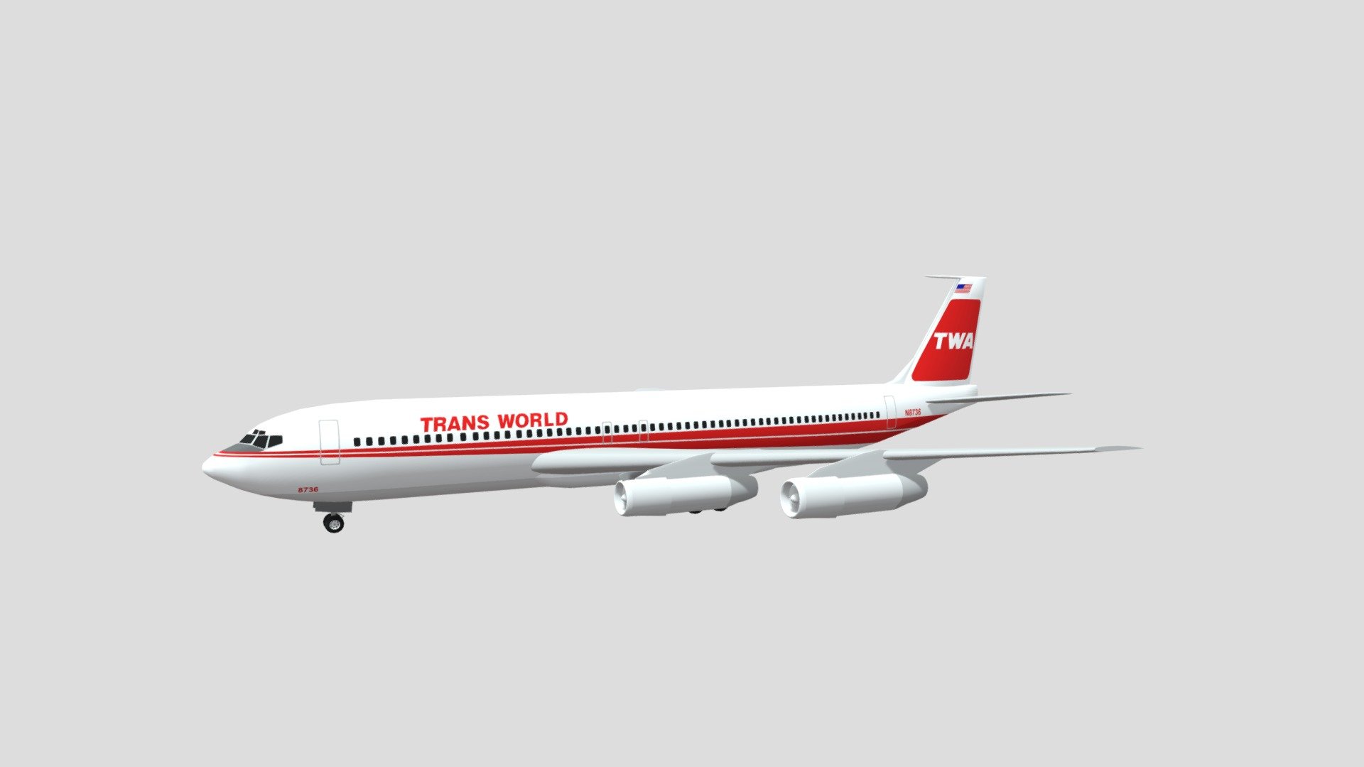 boeing 707 twa - Download Free 3D model by zairiq zairiq (@zairiqzairiq ...