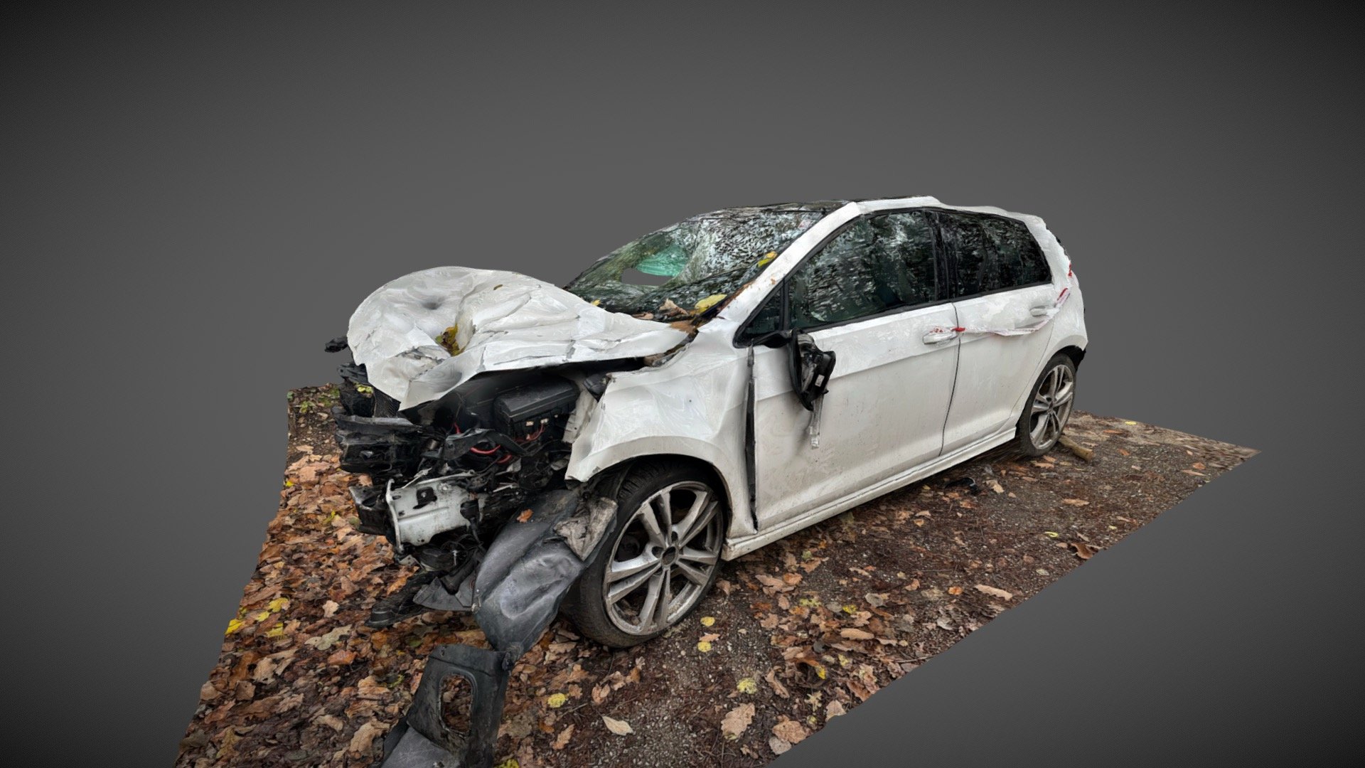 crashed white VW Golf - Download Free 3D model by leucos [91631d4 ...
